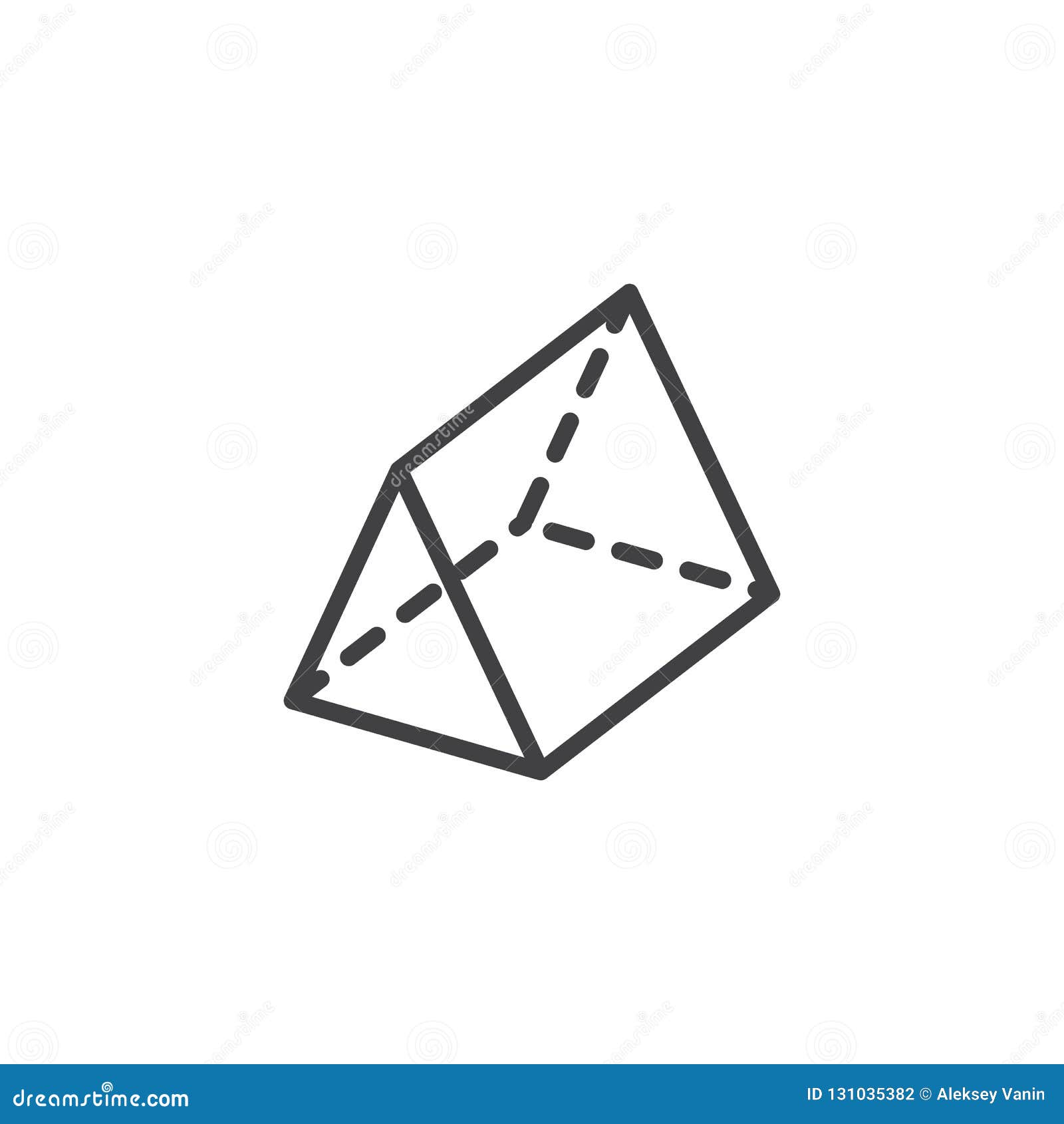 Triangular Prism Geometrical Figure Outline Icon Stock Vector ...
