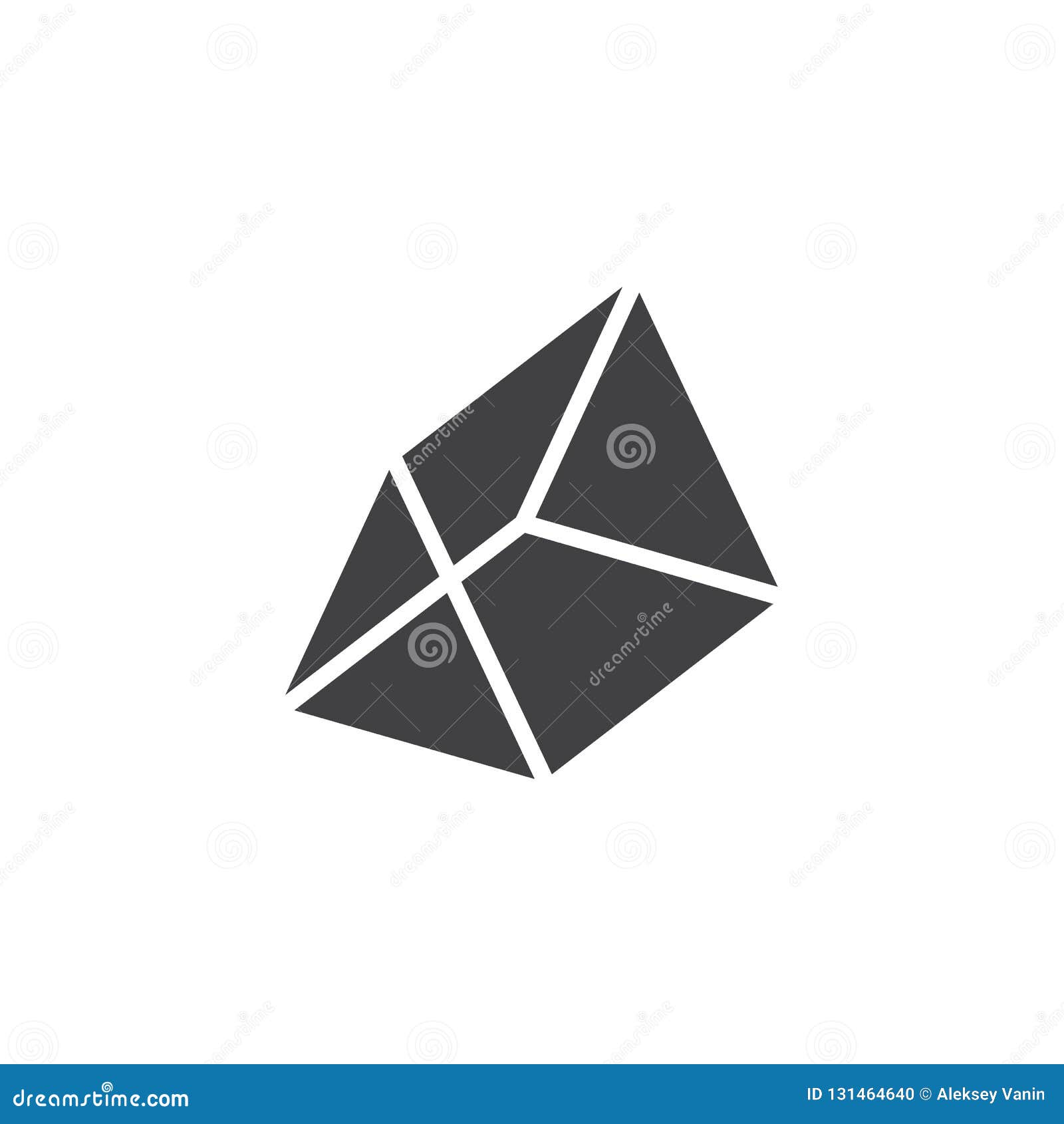 Triangular Prism Geometrical Figure Vector Icon Stock Vector ...