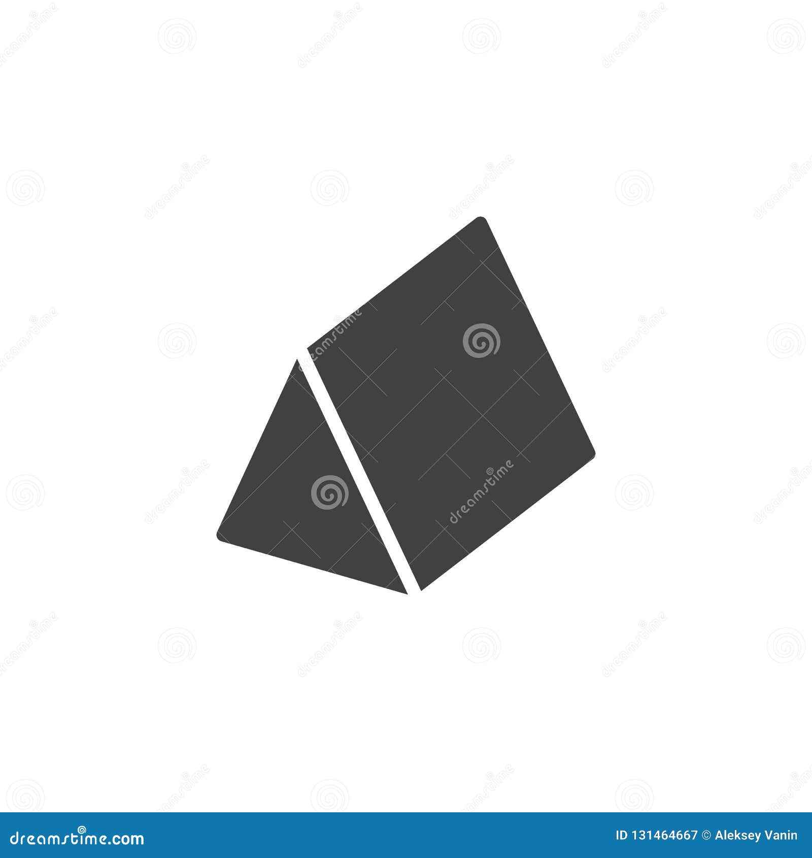 Triangular Prism Geometrical Figure Vector Icon Stock Vector ...