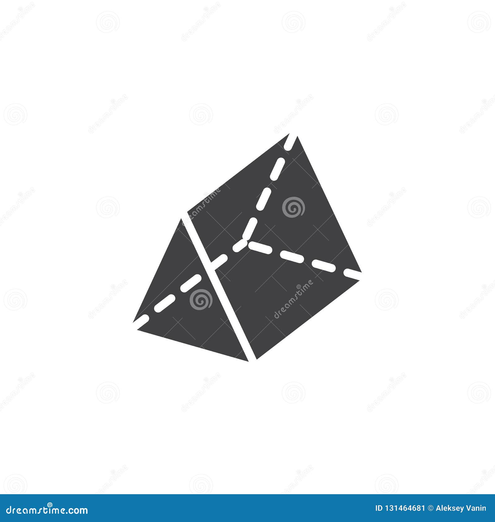 Triangular Prism Geometrical Figure Vector Icon Stock Vector ...