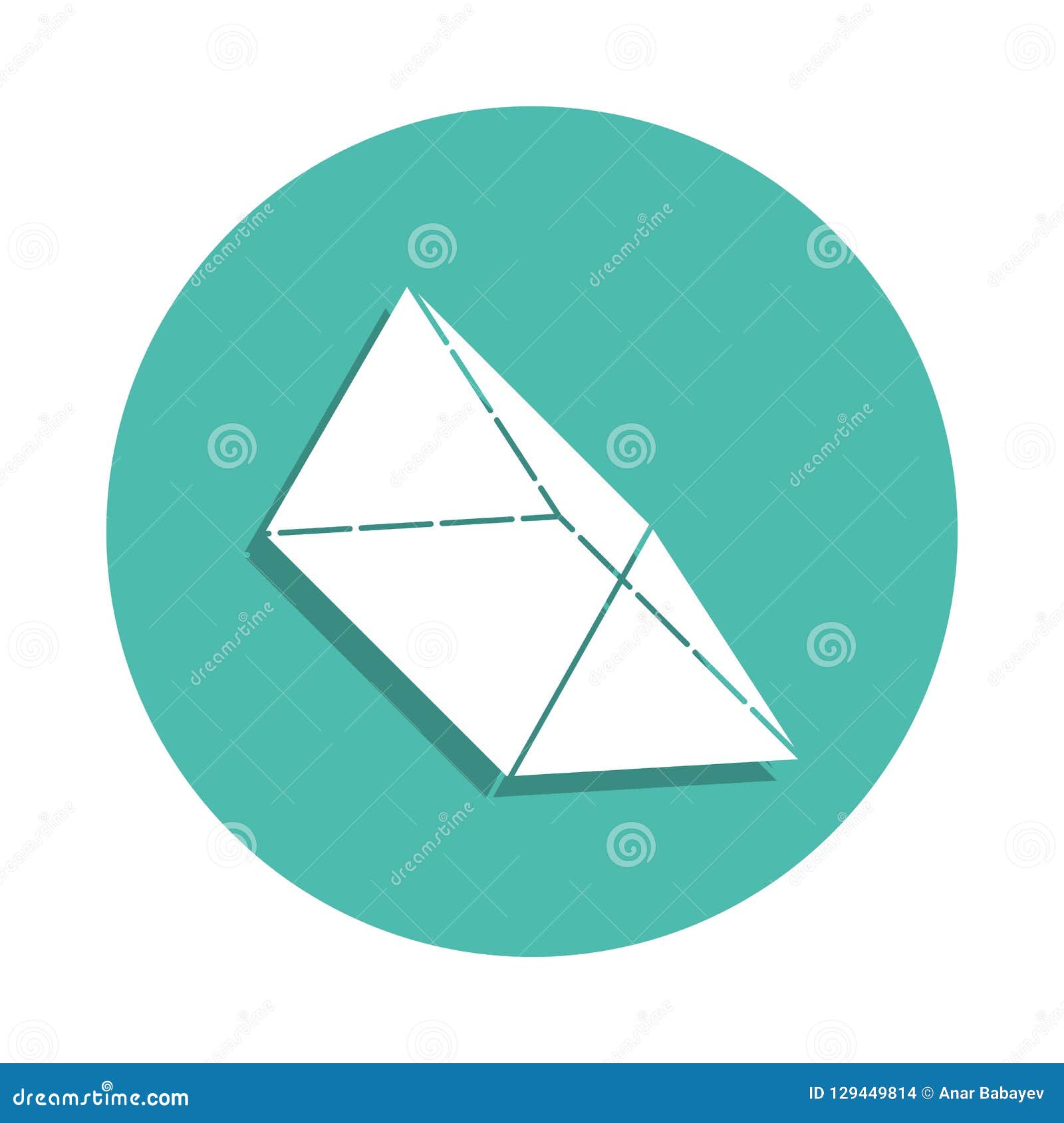 Triangular Prism Icon. Elements of Geometric Figure in Badge Style ...