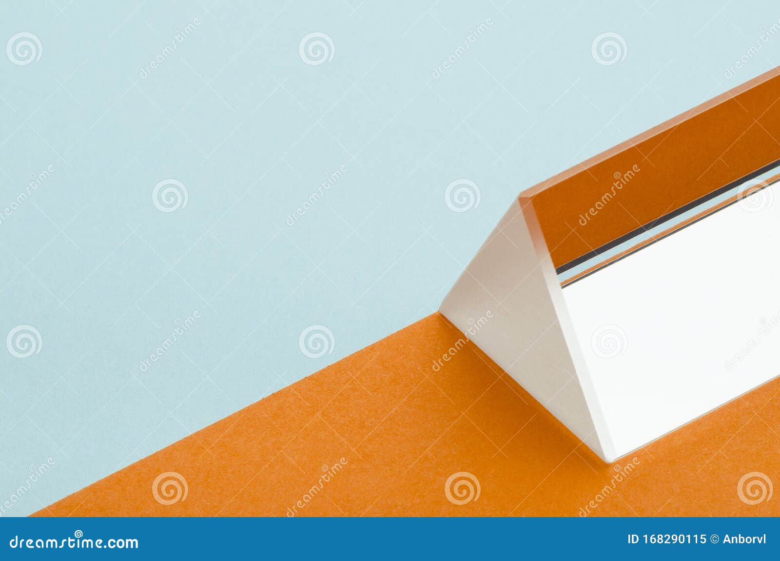 Triangular Prism on Orange-blue Background Stock Image - Image of ...