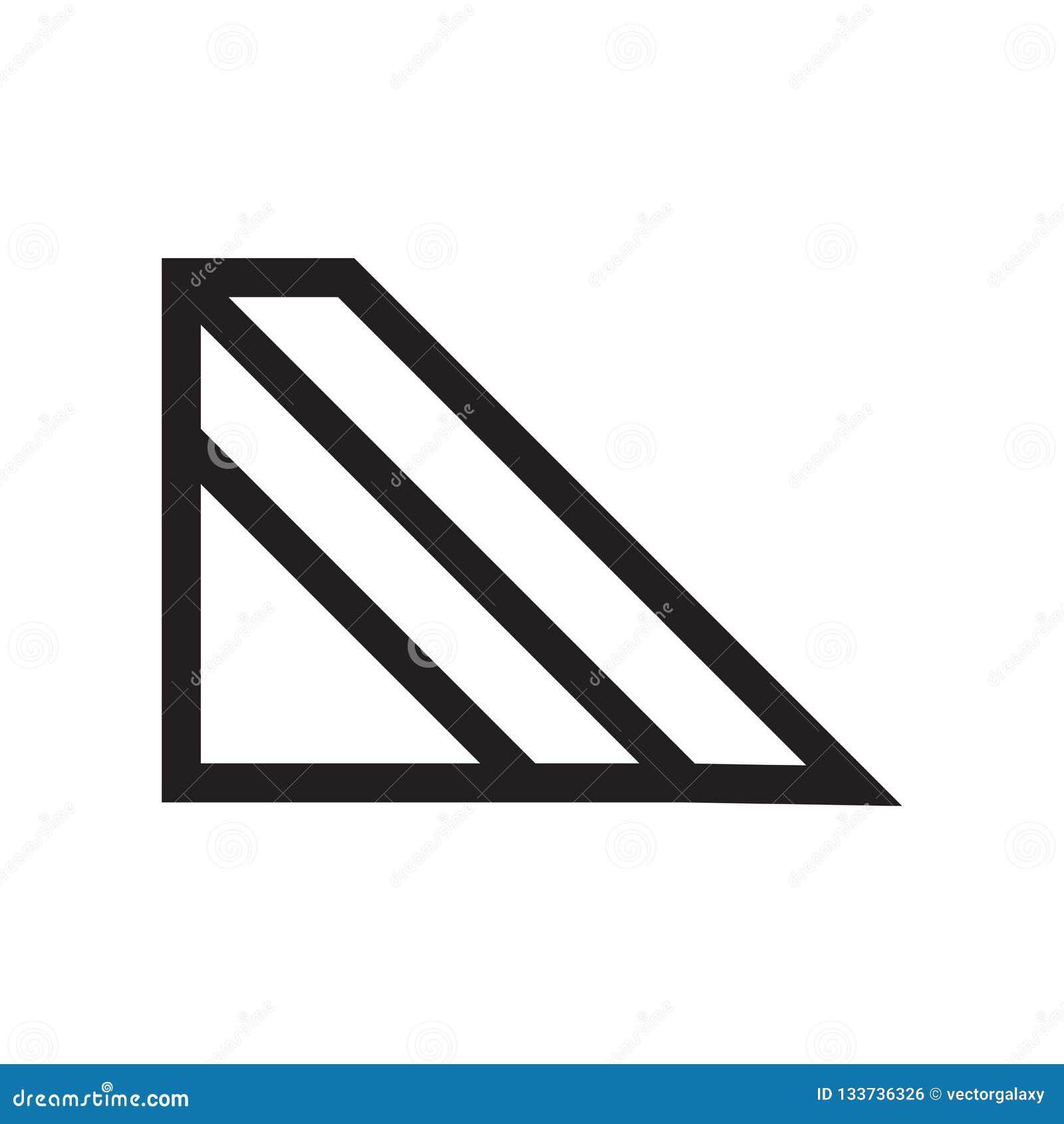 Triangular Prism Outline Icon Vector Sign and Symbol Isolated on White ...
