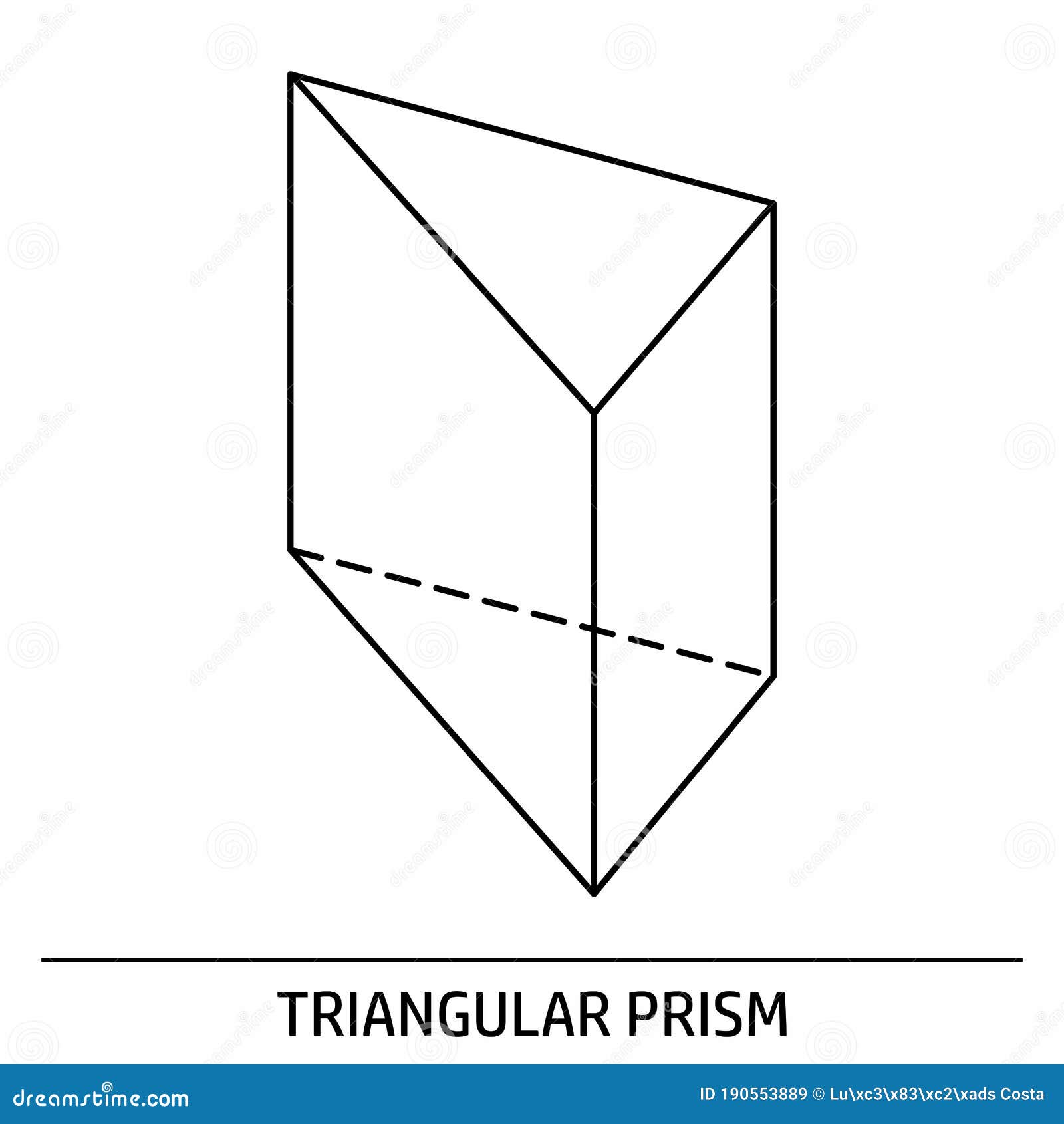 Triangular Prism Outline Icon Stock Illustration - Illustration of ...