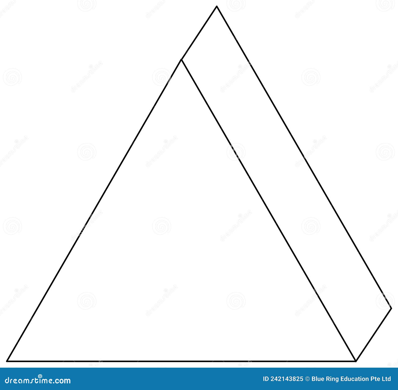 Triangular Prism Shape Doodle Outline for Colouring Stock Vector ...