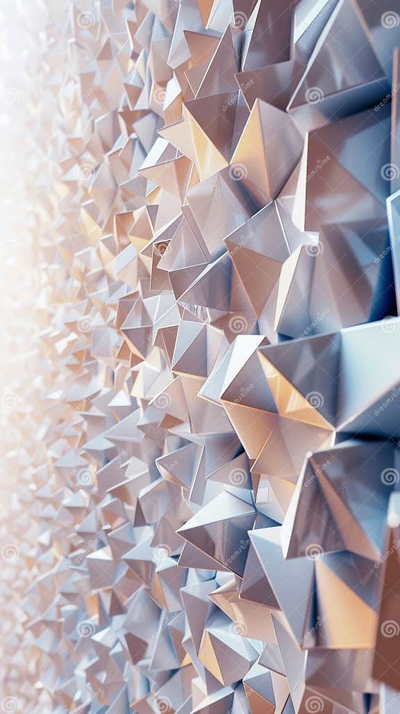 Triangular Prism Shapes Cascading Down a Wall of Interlocking Diamonds ...