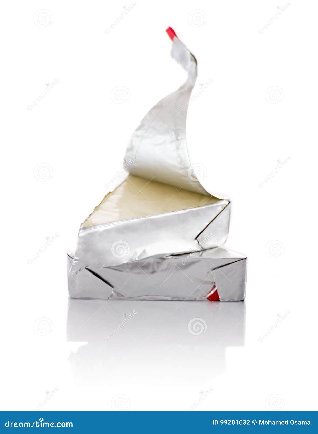 Triangular Processed Cheese Stock Photo - Image of portion, isolated ...