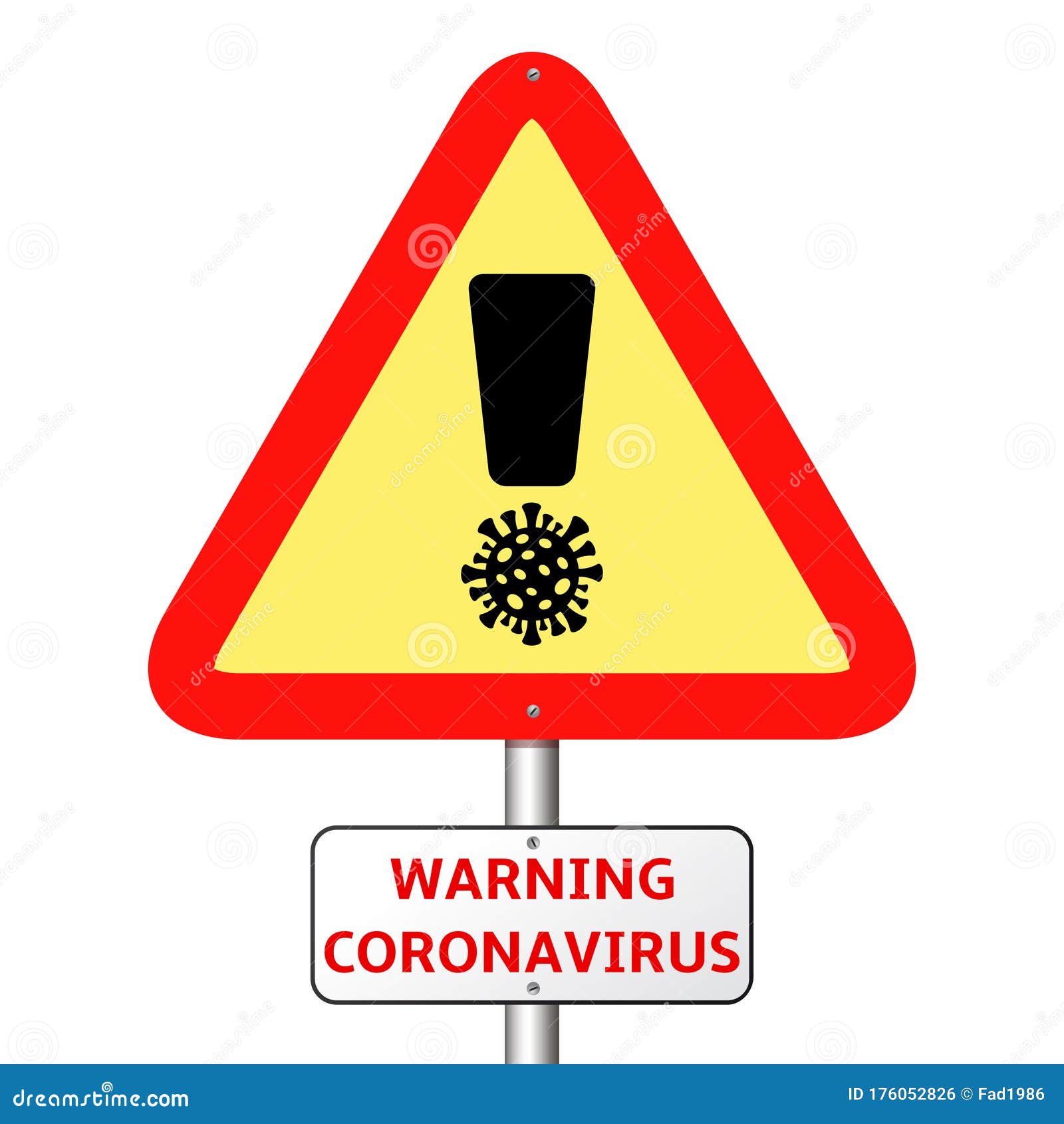 Triangular Prohibition Or Warning Sign Depicting A Exclamation Mark In ...