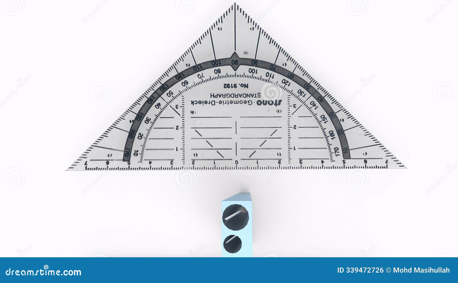 Triangular Protractor with White Background Stock Illustration ...