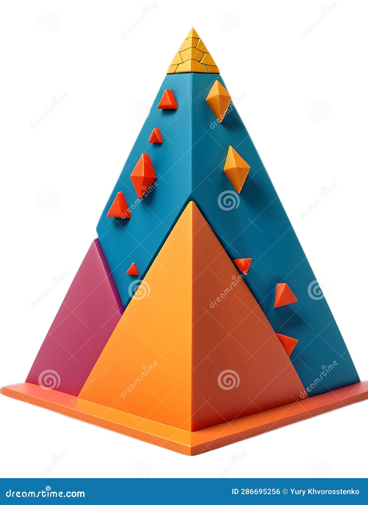 Triangular Pyramid. Multicoloured Geometric Figures. the Concept of ...