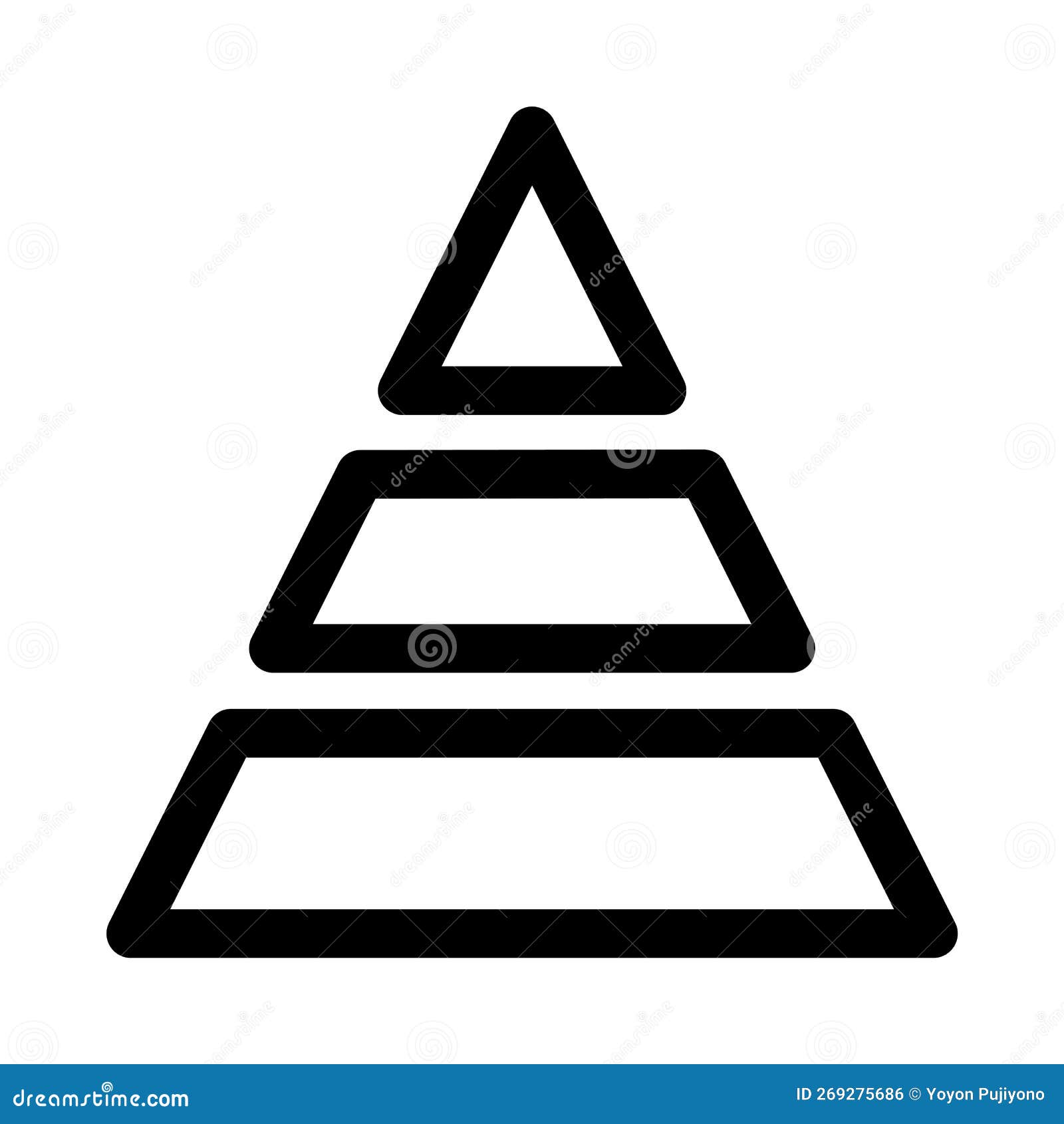 A Triangular or Pyramid-shaped Chart Icon To Represent Data Stock ...