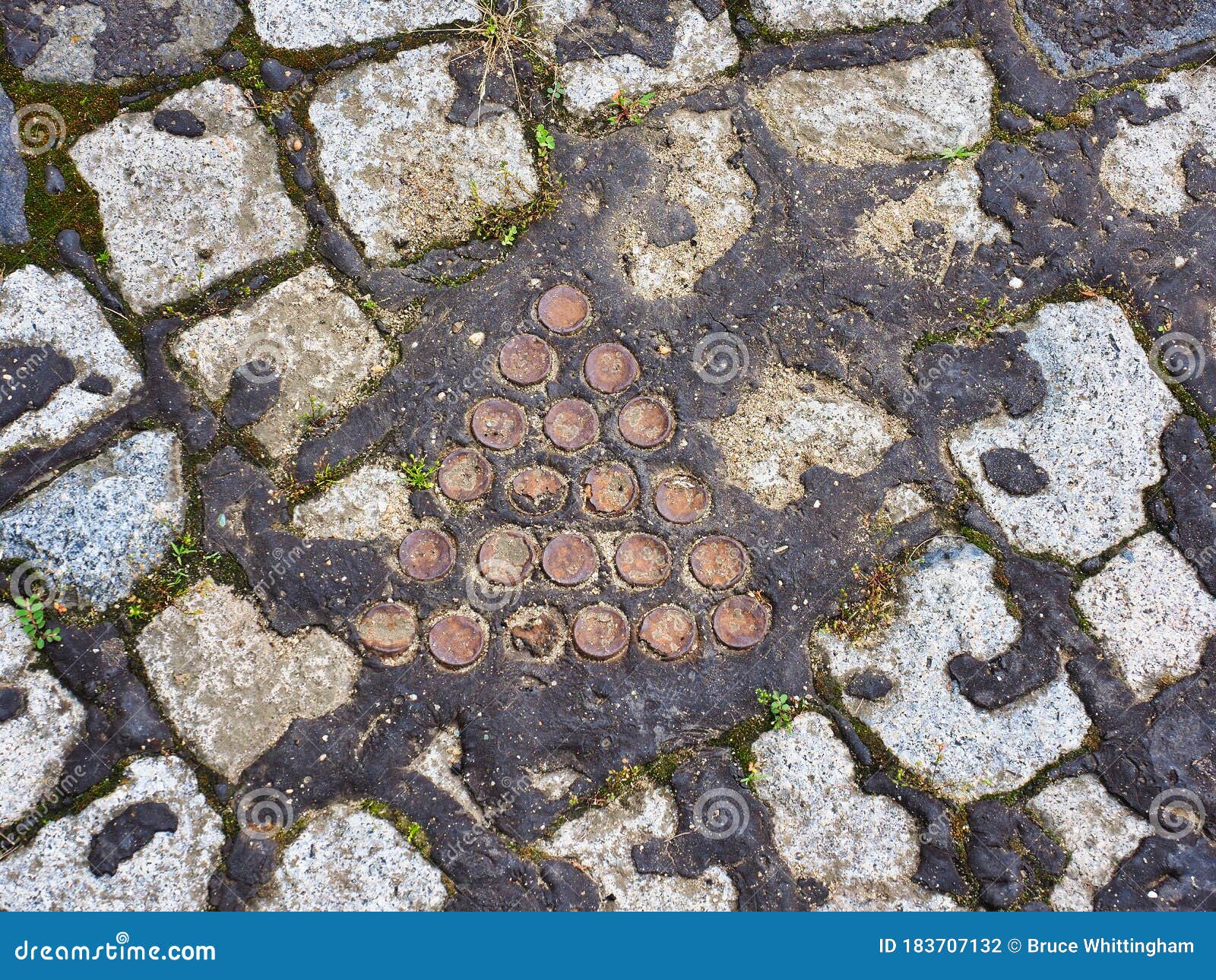 Pyramid Cobblestone Pattern, Bucharest, Romania Stock Photo - Image of ...