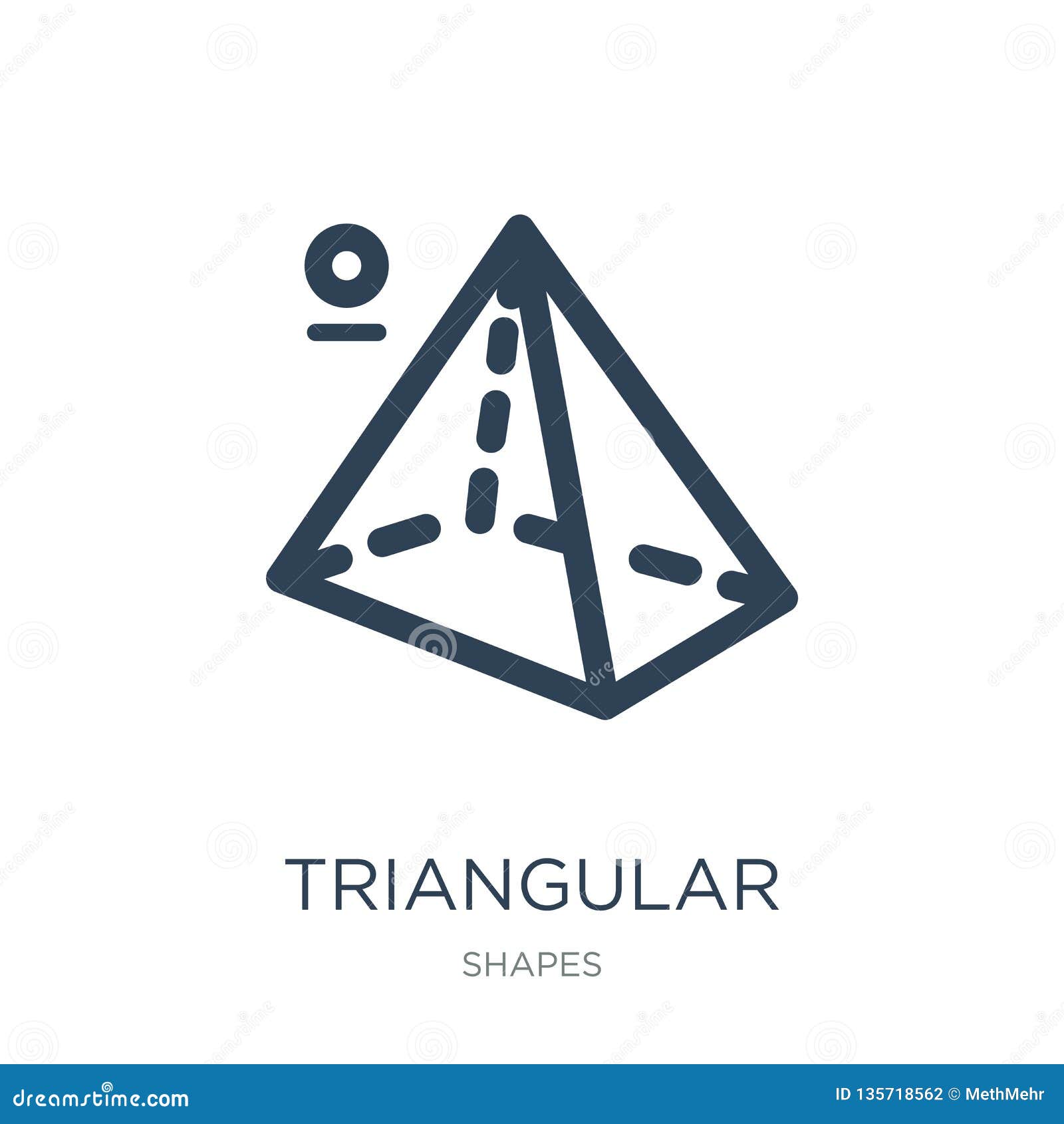 Triangular Pyramid from Top View Icon in Trendy Design Style ...