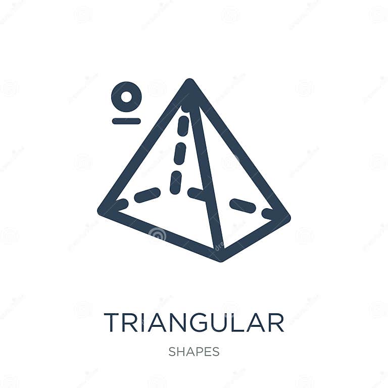 Triangular Pyramid from Top View Icon in Trendy Design Style ...