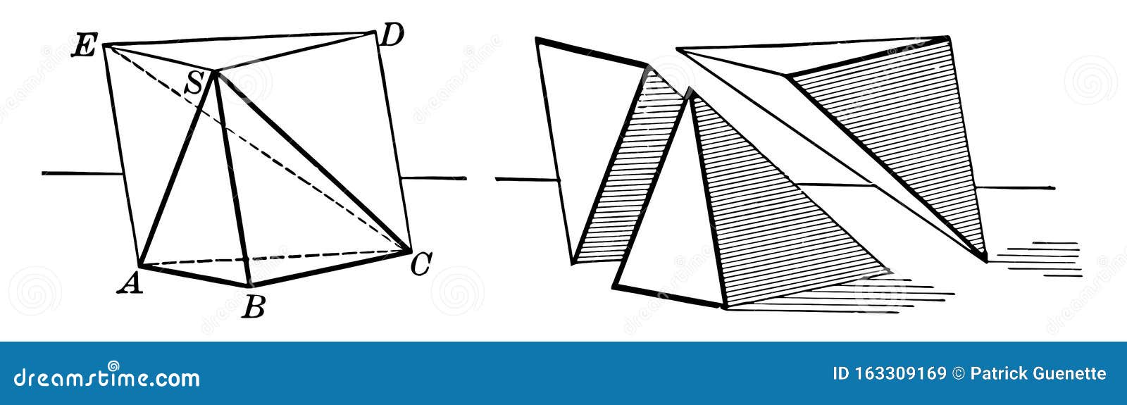 Triangular Pyramid for Volume Vintage Illustration Stock Vector ...