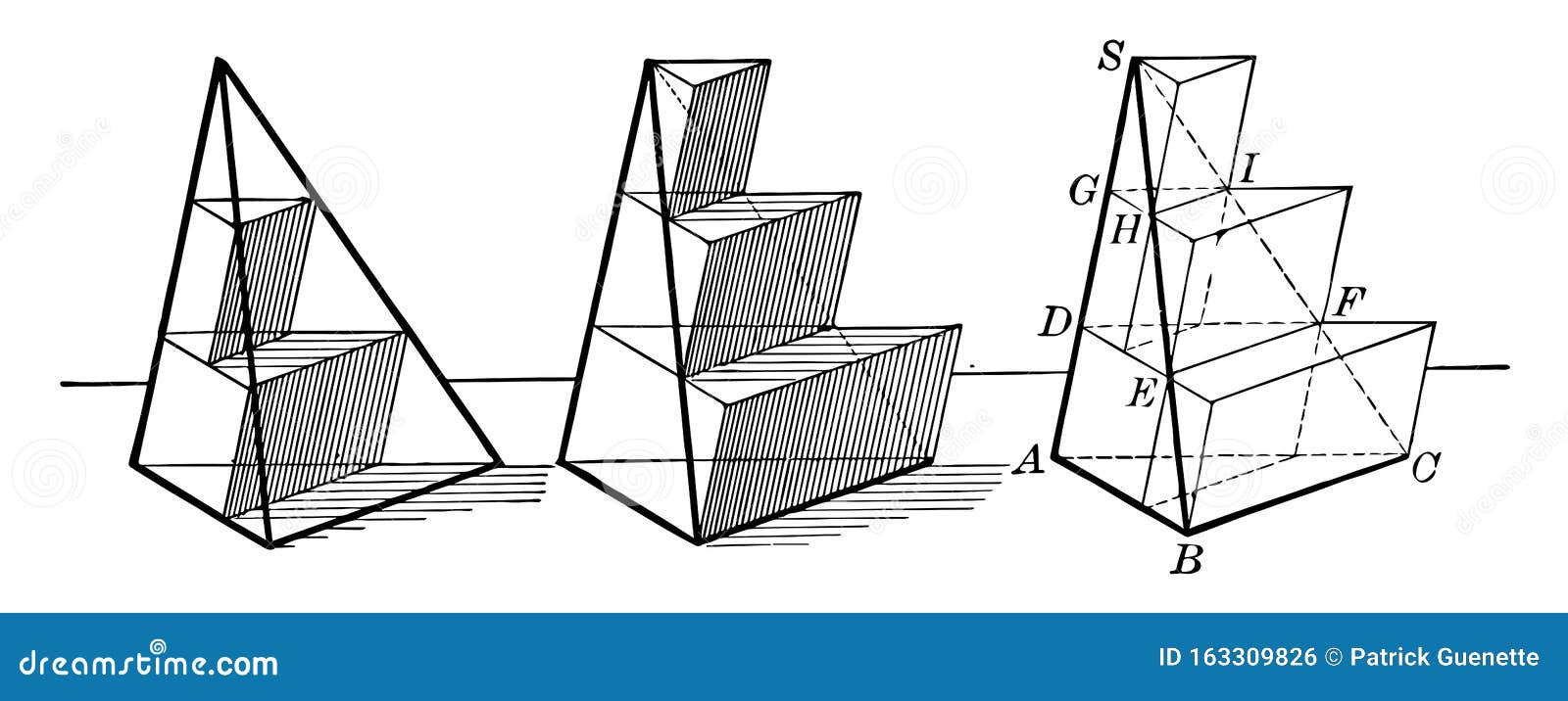 Triangular Pyramid for Volume Vintage Illustration Stock Vector ...