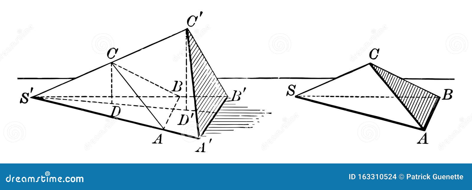 Triangular Pyramids for Volume Vintage Illustration Stock Vector ...