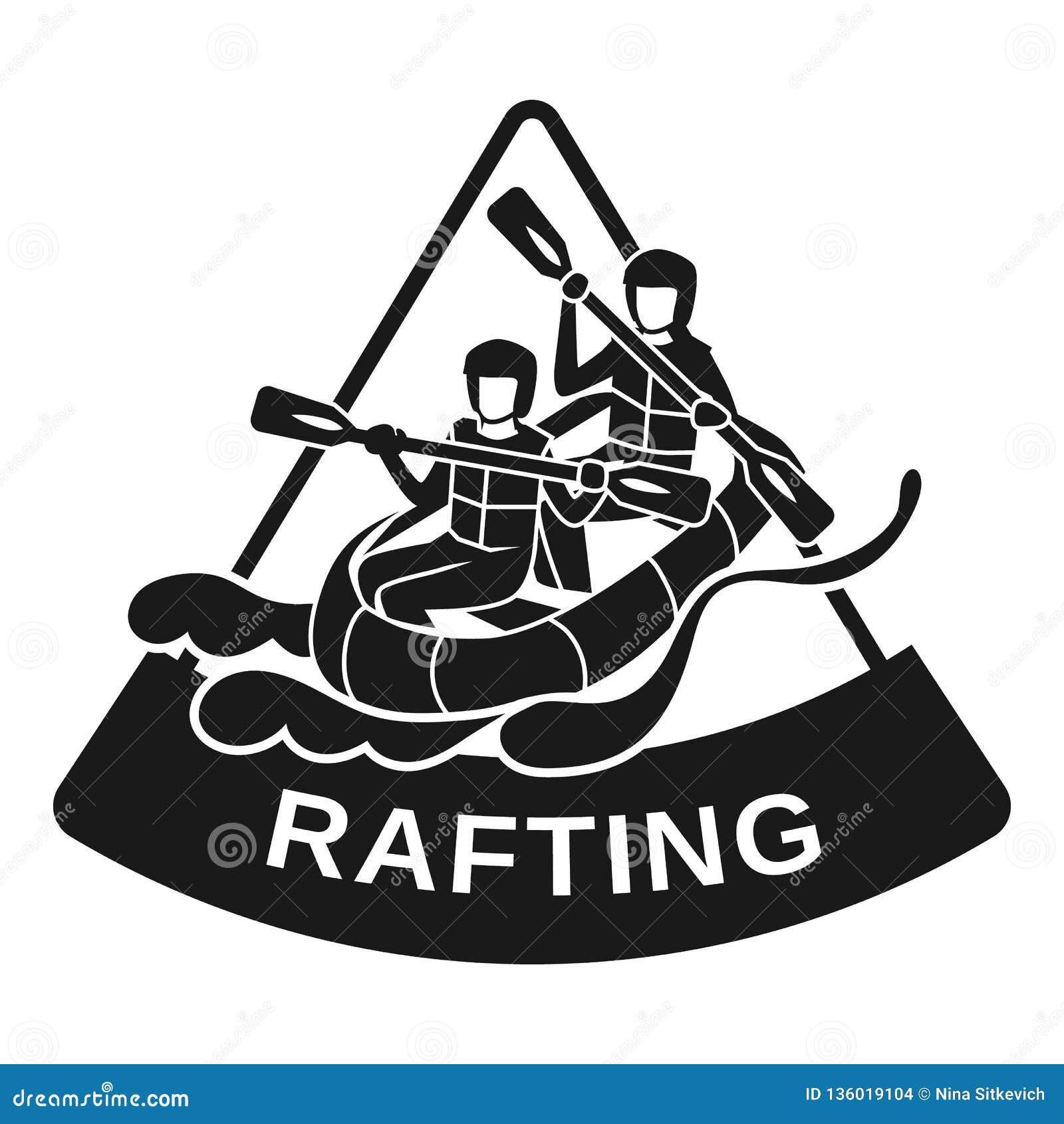 Triangular Rafting Logo, Simple Style Stock Vector - Illustration of ...