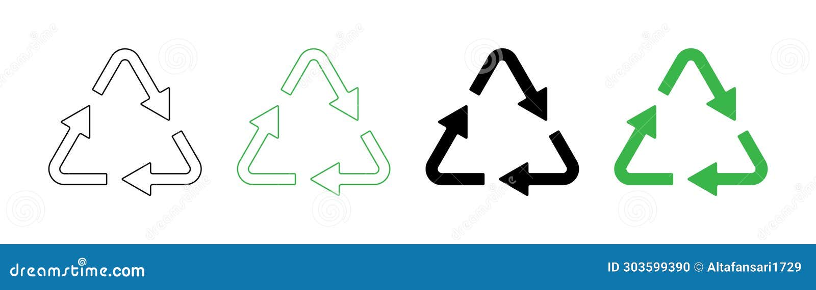 Triangular Recycling Symbol On White Background Vector Illustration ...