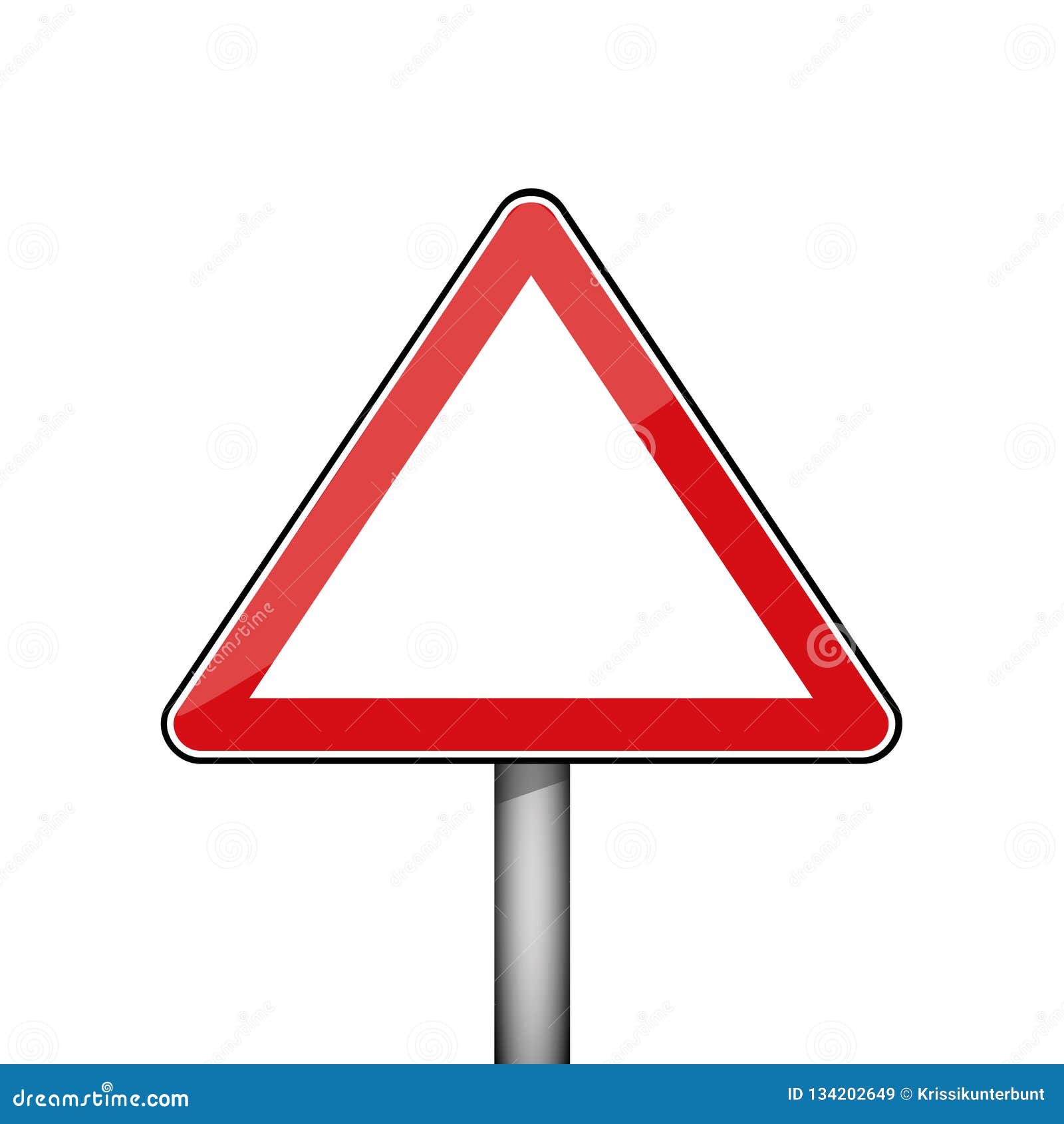 Triangular red road sign stock vector. Illustration of plate - 134202649