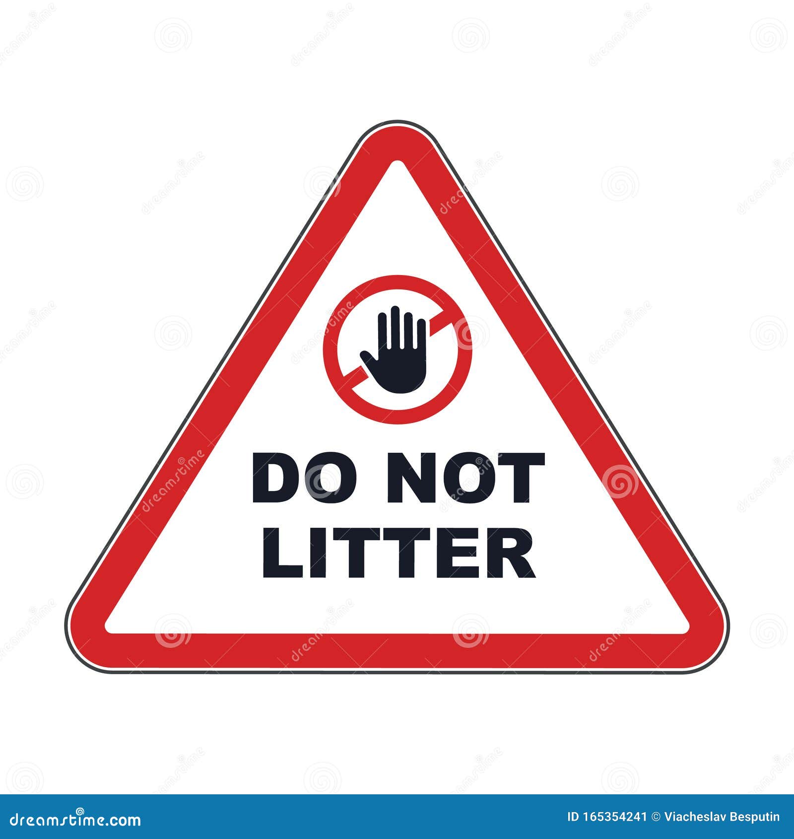 Do Not Litter Warning Flat Icon Isolated On White Background. Keep It ...