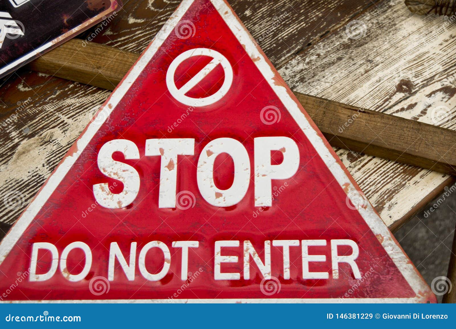 Do Not Enter Warning Sign Symbol With Blurred Background Stock Photo ...