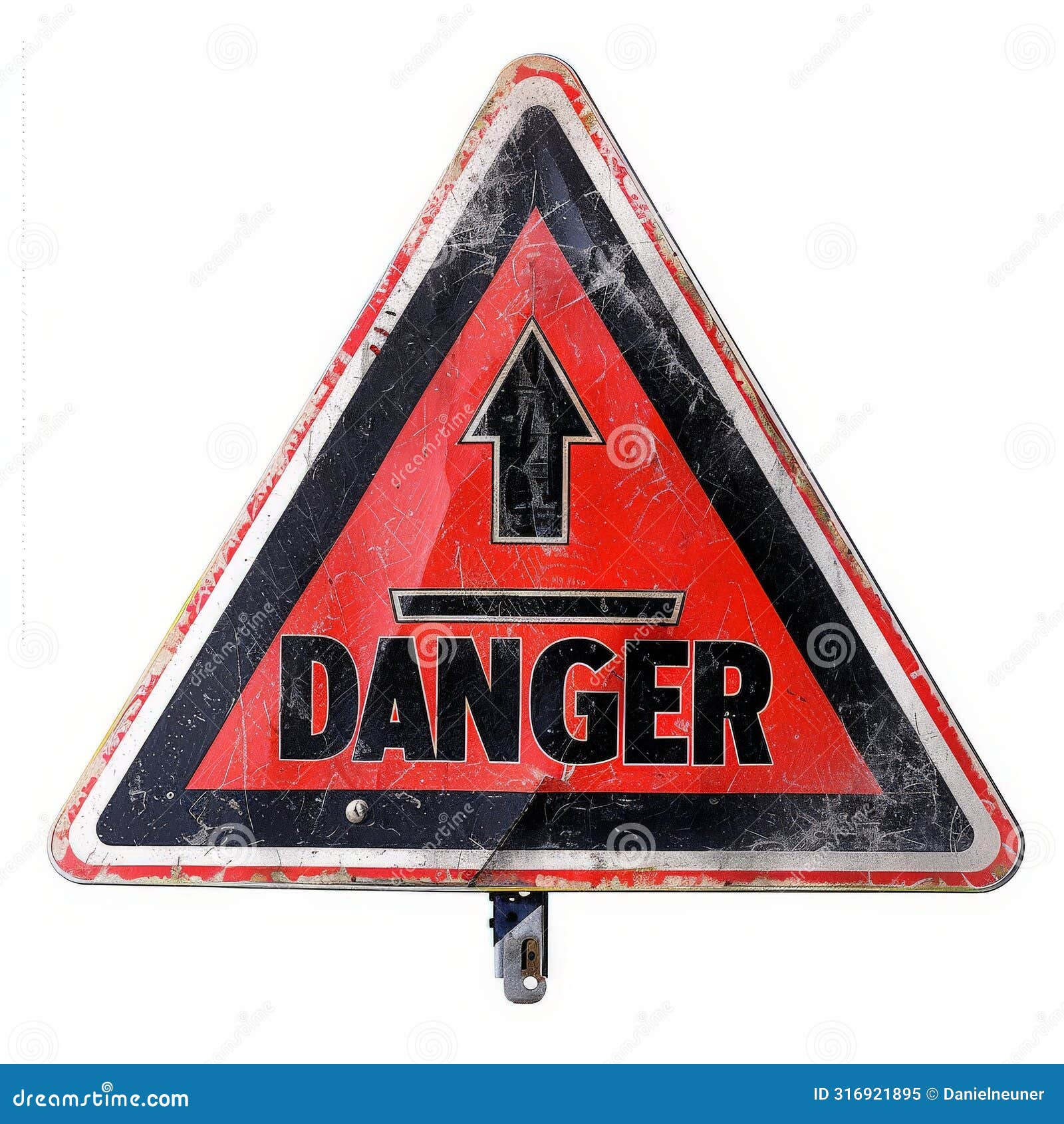 A Triangular Red Warning Sign with the Word "Danger" Written on it ...