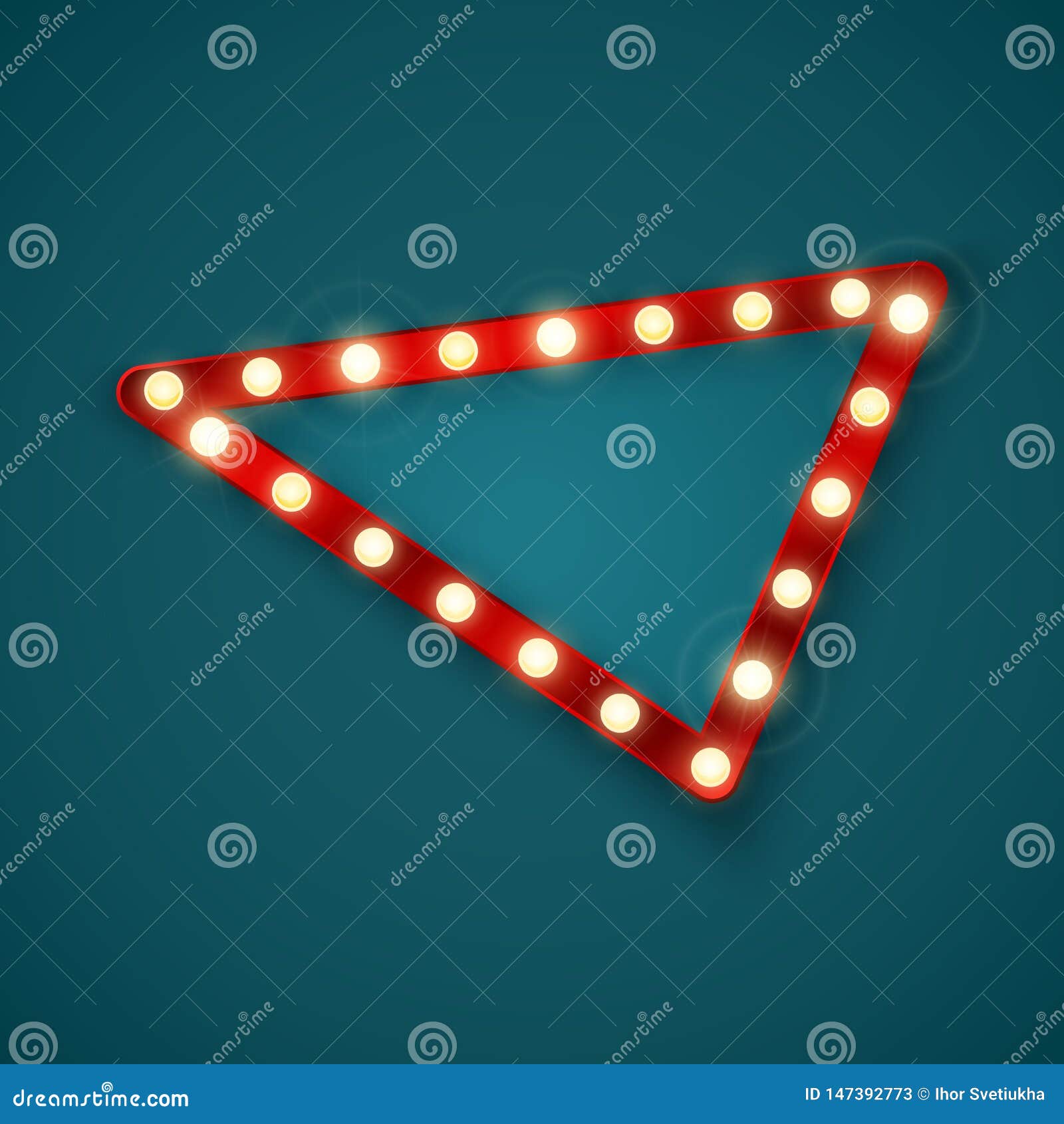 Triangular Retro Banner. Signboard in a Motel or Casino Advertising ...