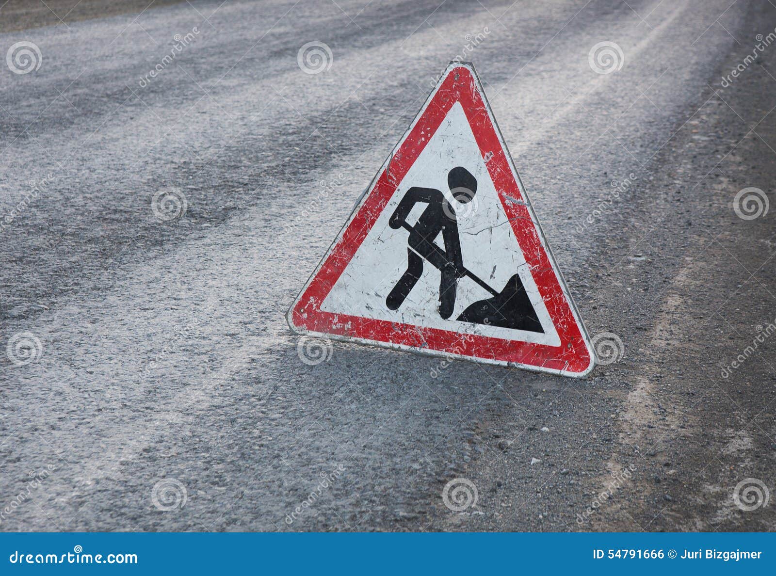 Triangular Road Sign Roadwork Stock Photo - Image of city, traffic ...