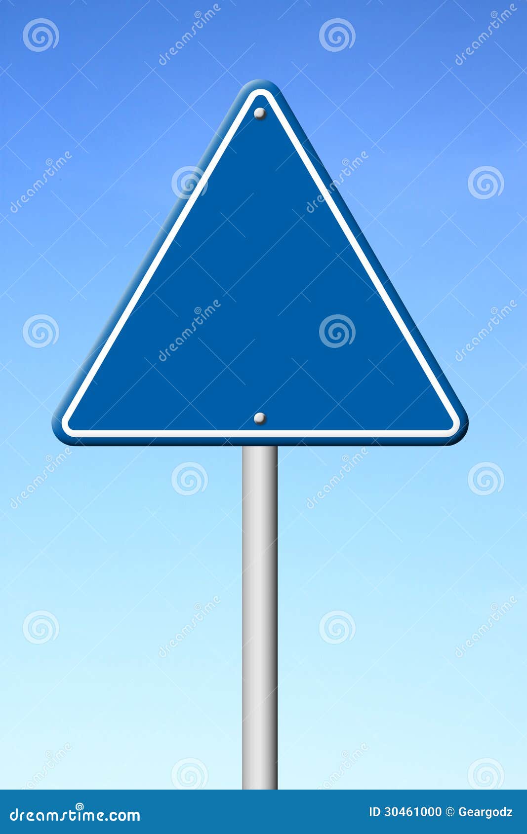 Triangular Road Sign with Sky Stock Illustration - Illustration of ...