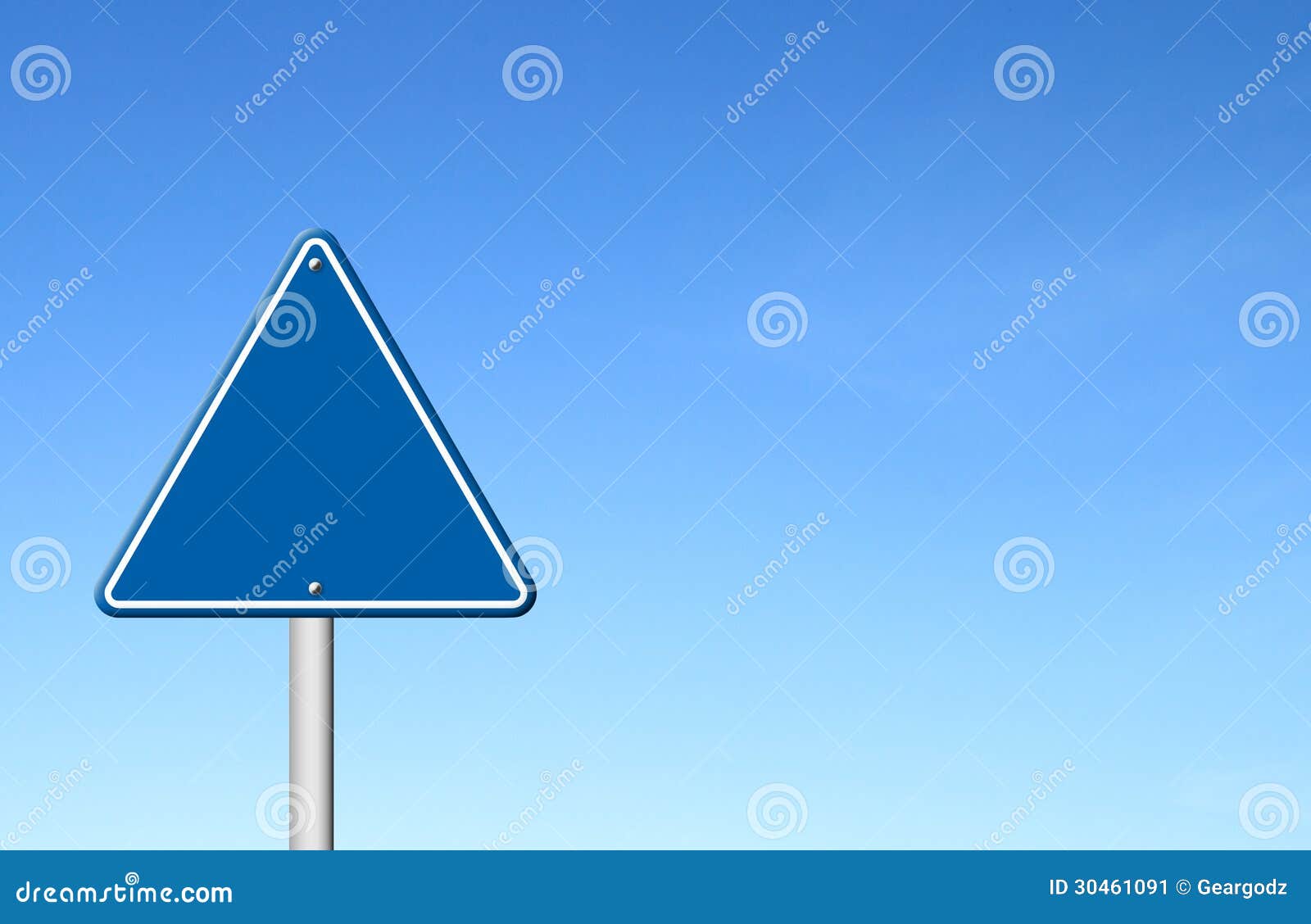 Triangular Road Sign with Sky Stock Illustration - Illustration of ...