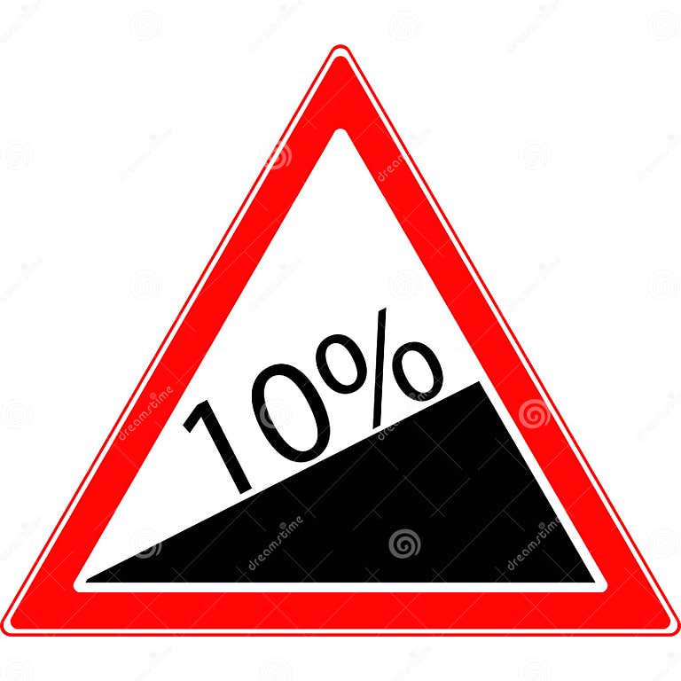 Triangular Road Sign, Steep Climb. Vector Image. Stock Vector ...