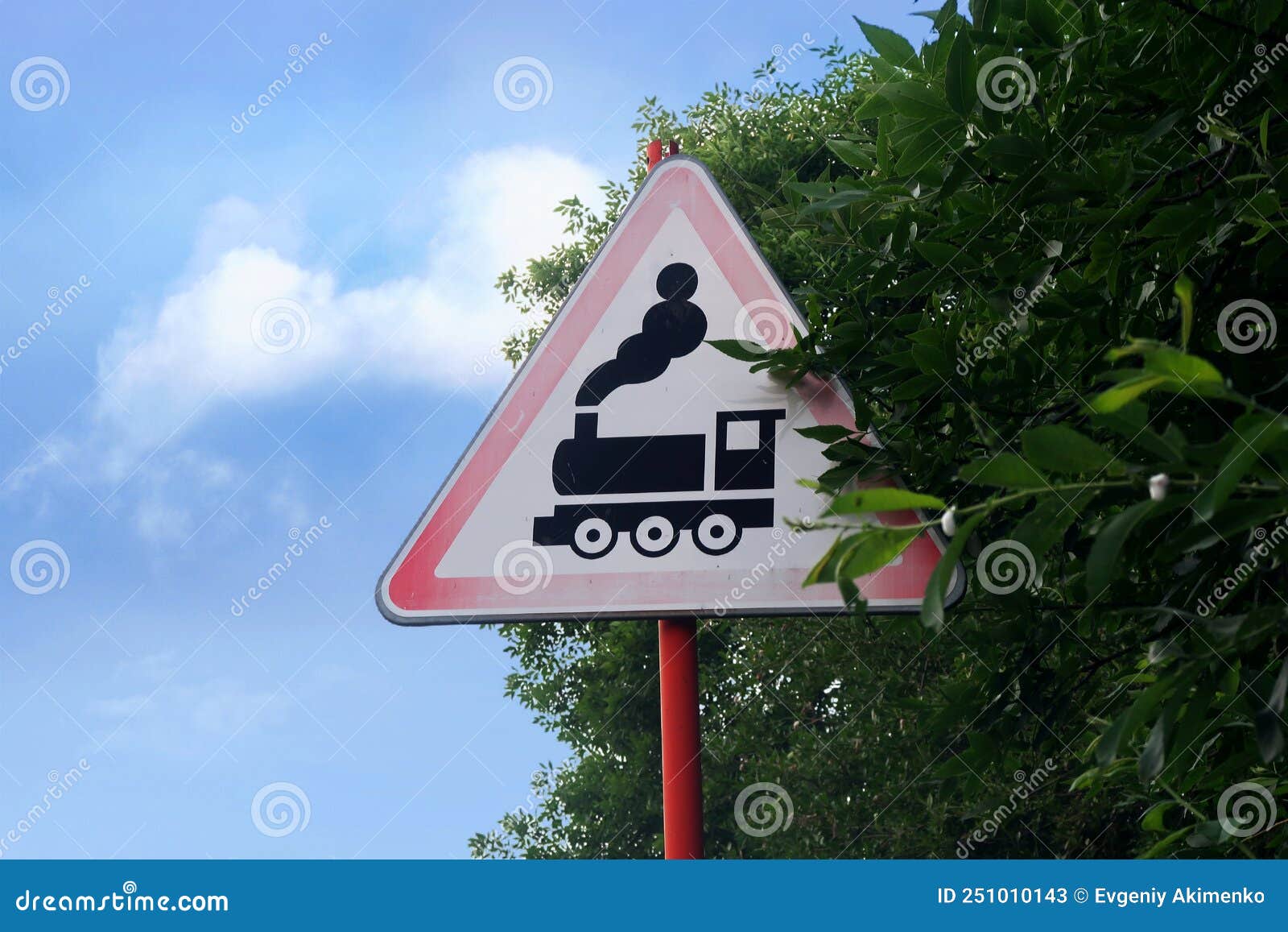 Triangular Road Sign, Train Ahead Stock Image - Image of sign, road ...