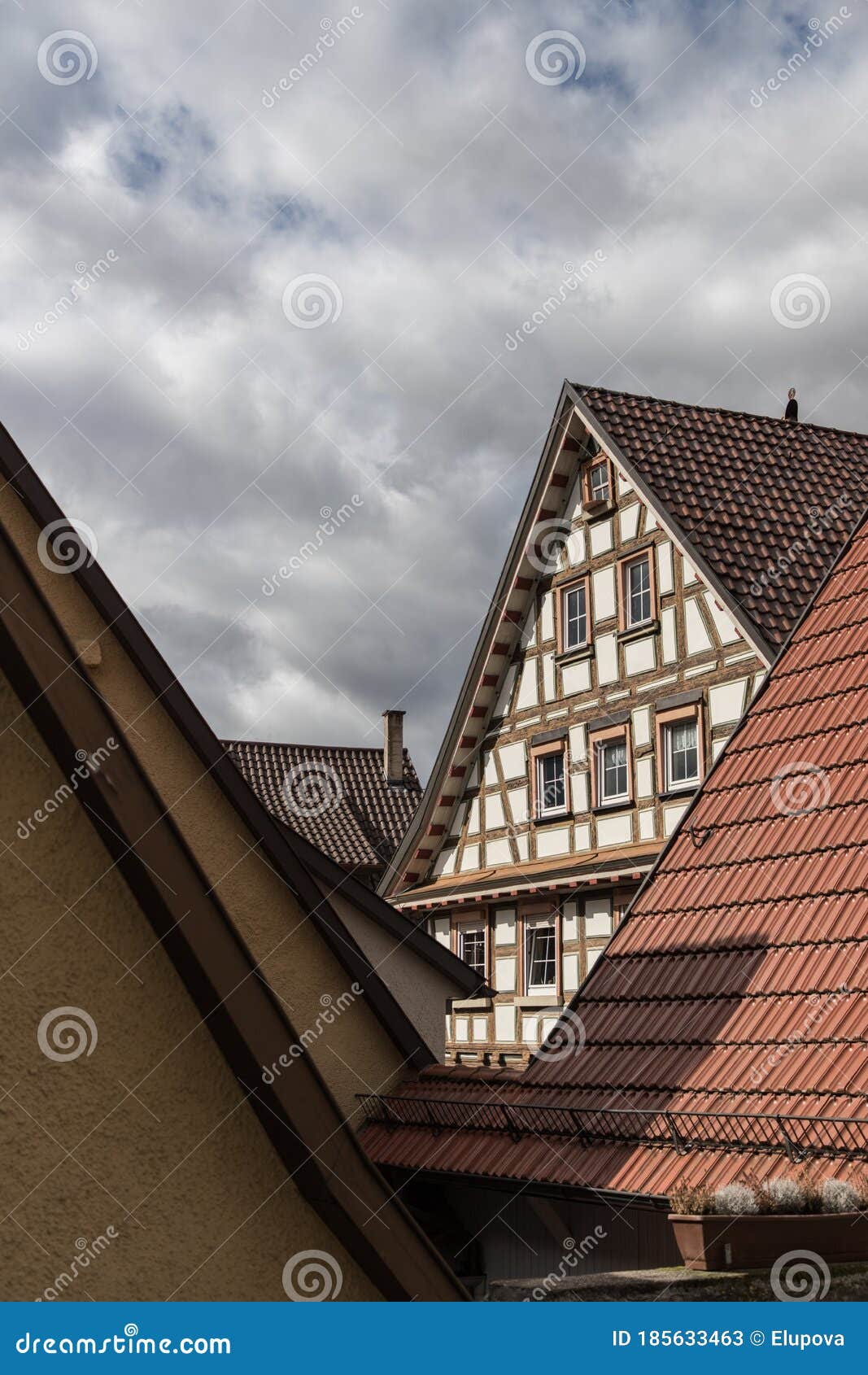 A Typical German-style Timber Framed House Stock Image - Image of ...