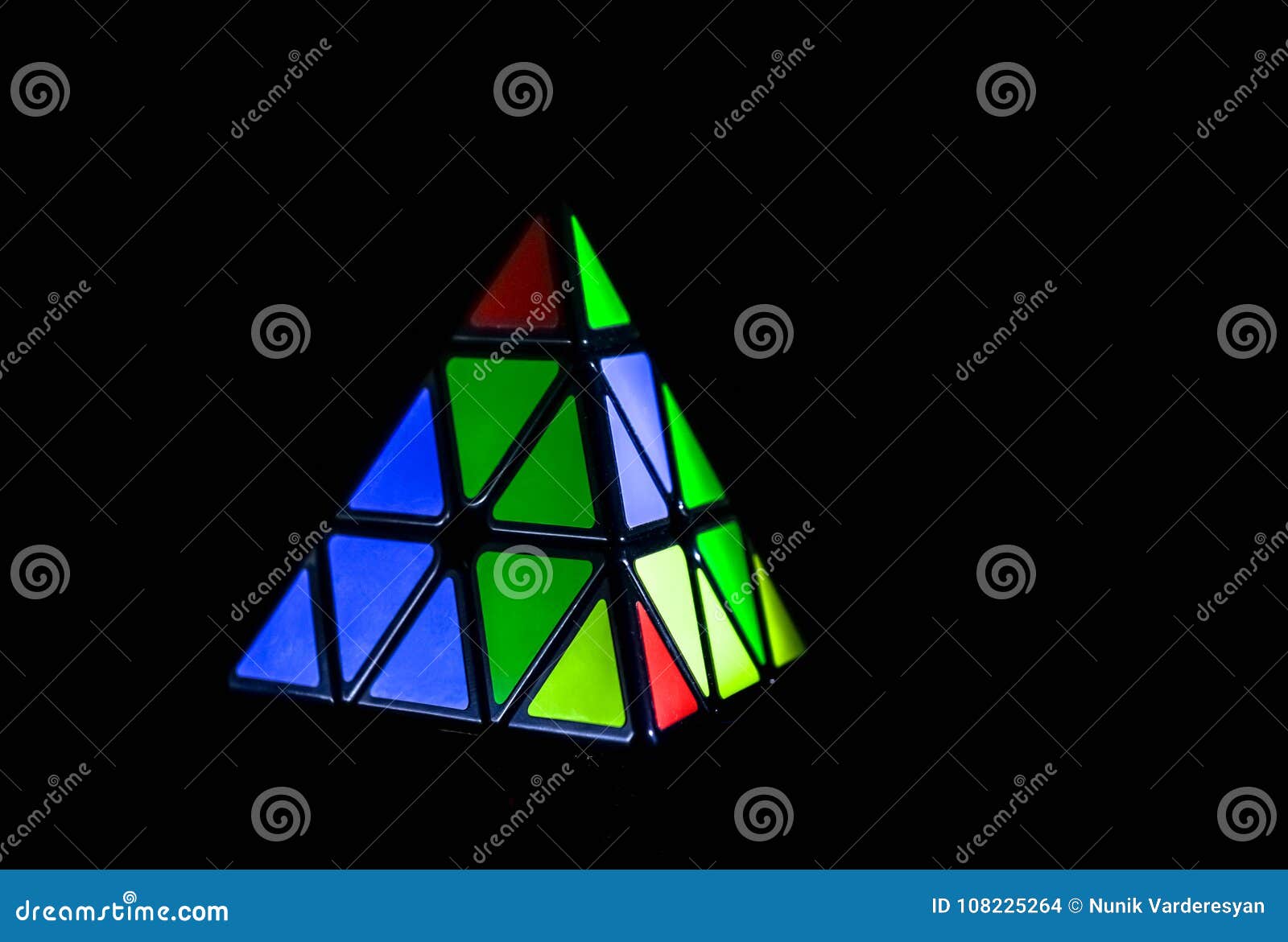 Triangular Rubik`s Cube On Black Background . Editorial Image ...