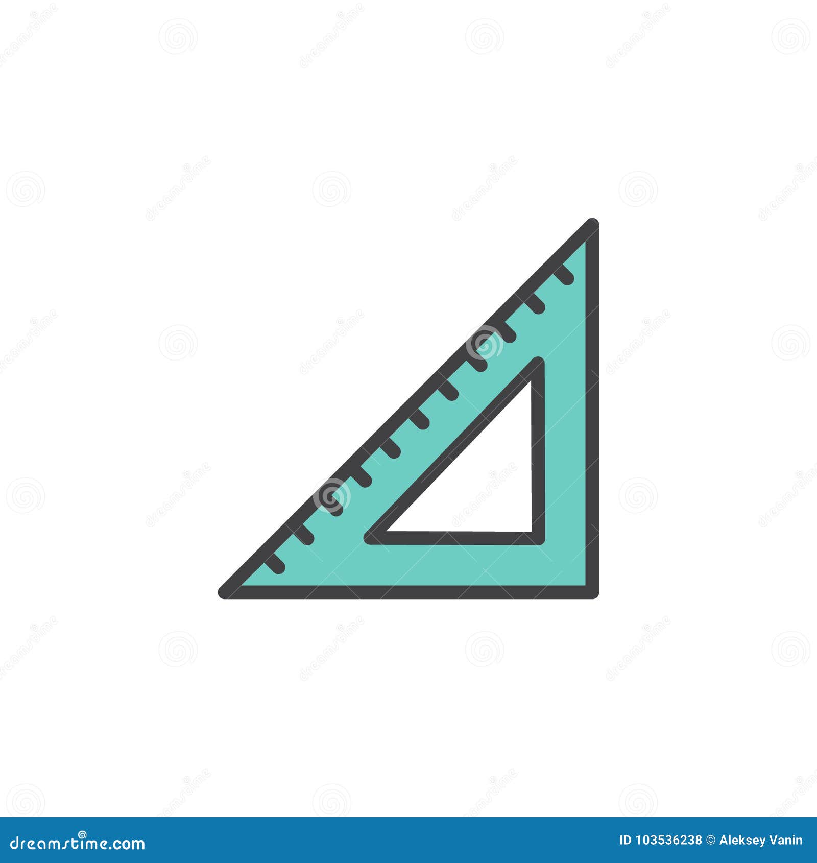 Triangular Rule Filled Outline Icon Stock Vector - Illustration of ...