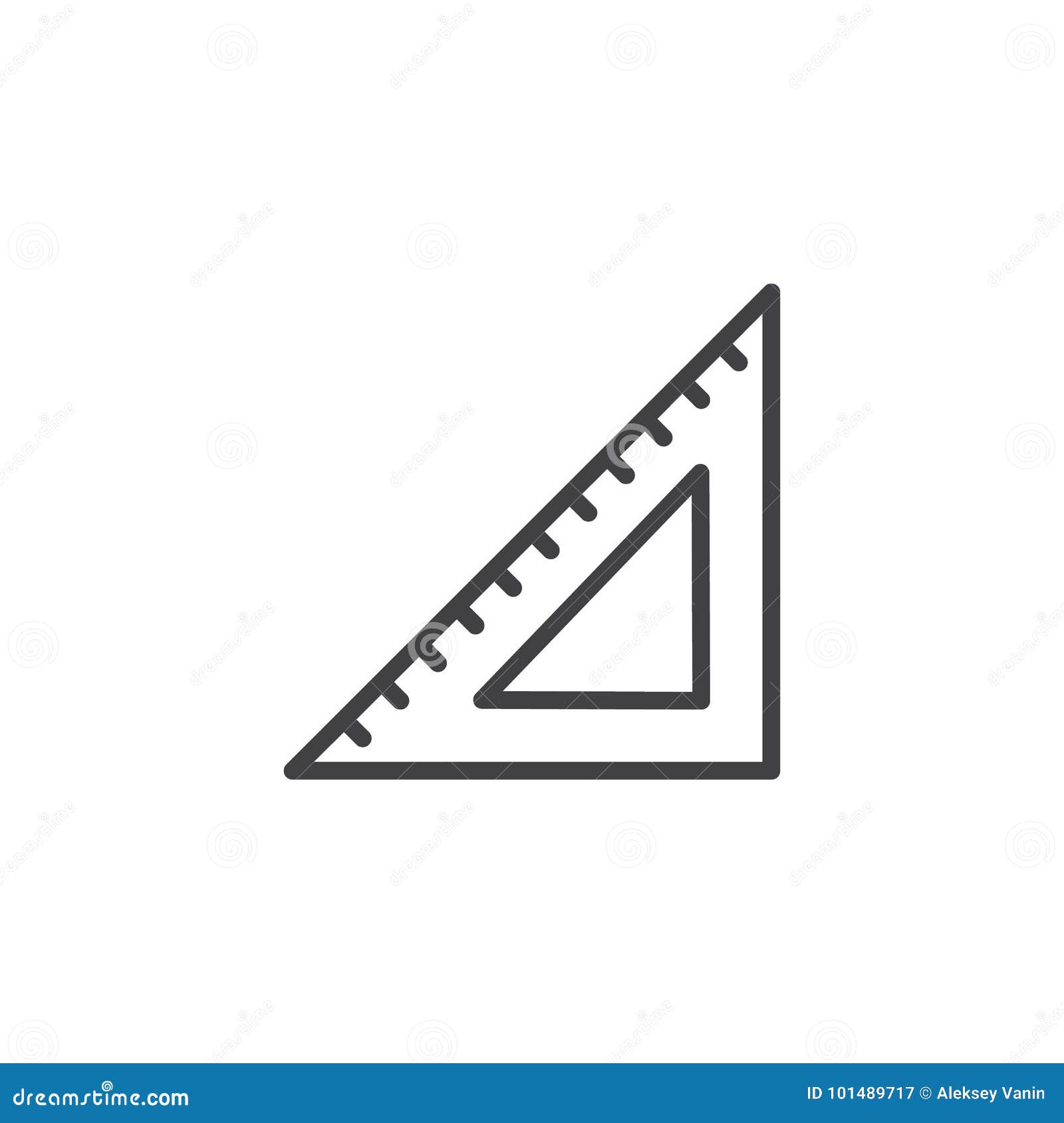 Triangular rule line icon stock vector. Illustration of symbol - 101489717