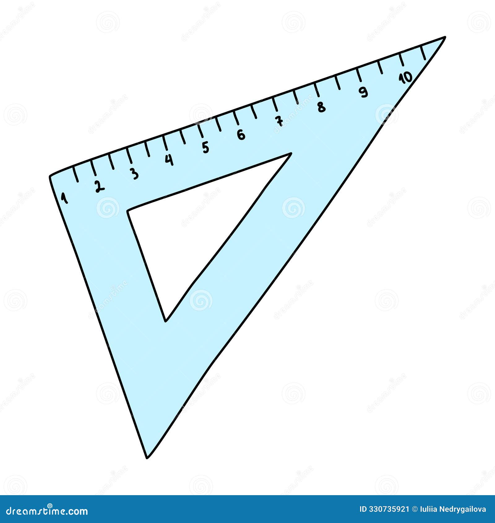 Triangular Ruler, Back To School Concept, Doodle Style Vector Stock ...