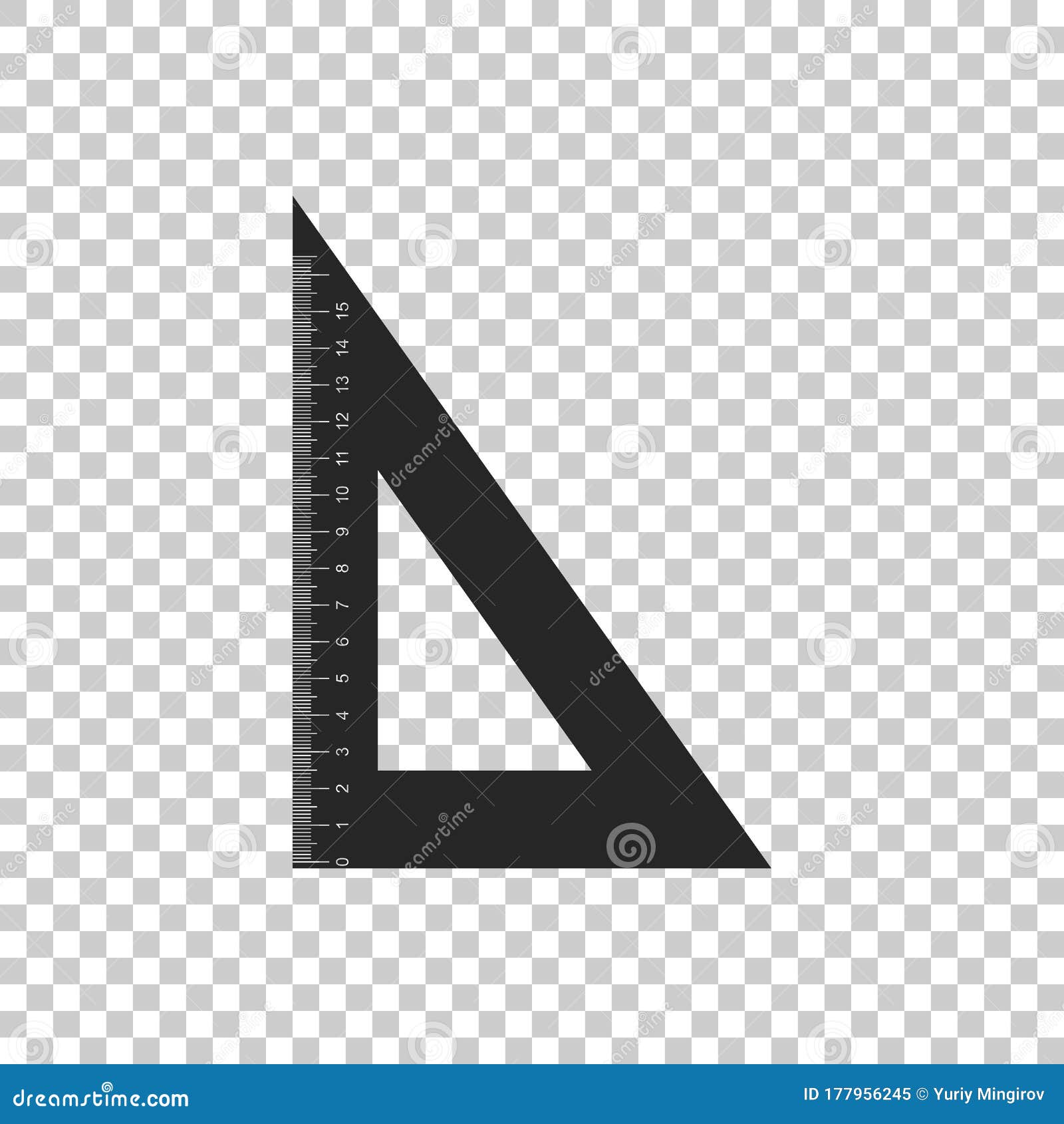 Triangular Ruler Icon Isolated on Transparent Background. Straightedge ...