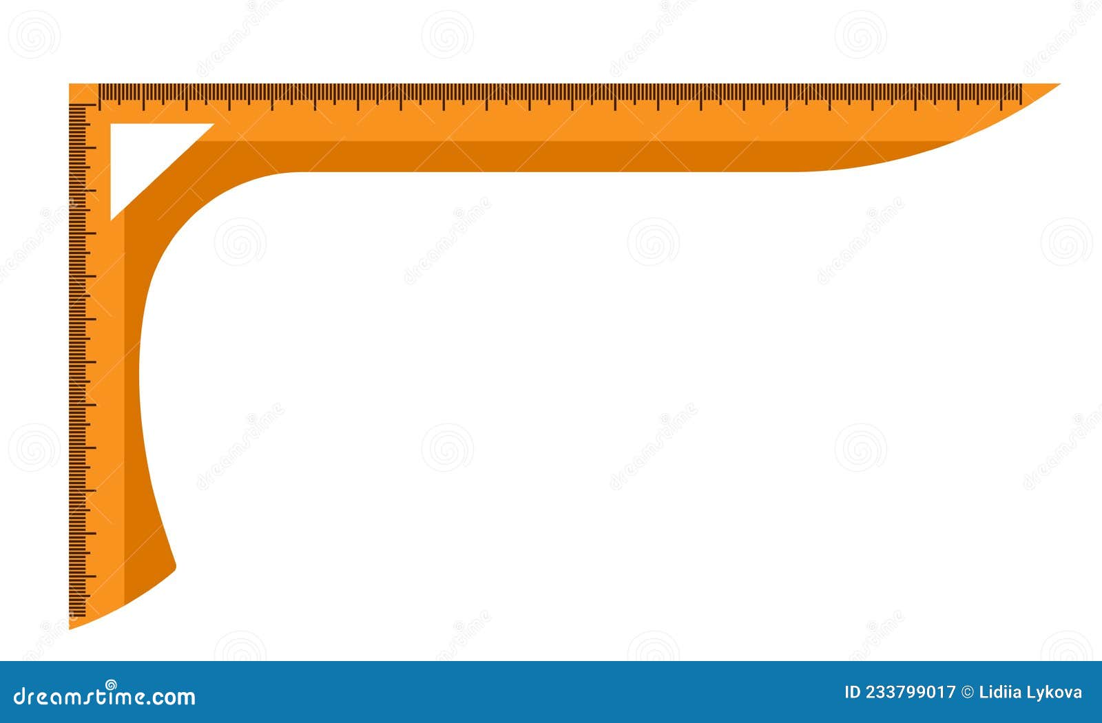 Triangular Ruler Isolated on White Background. Geometric Element Yellow ...