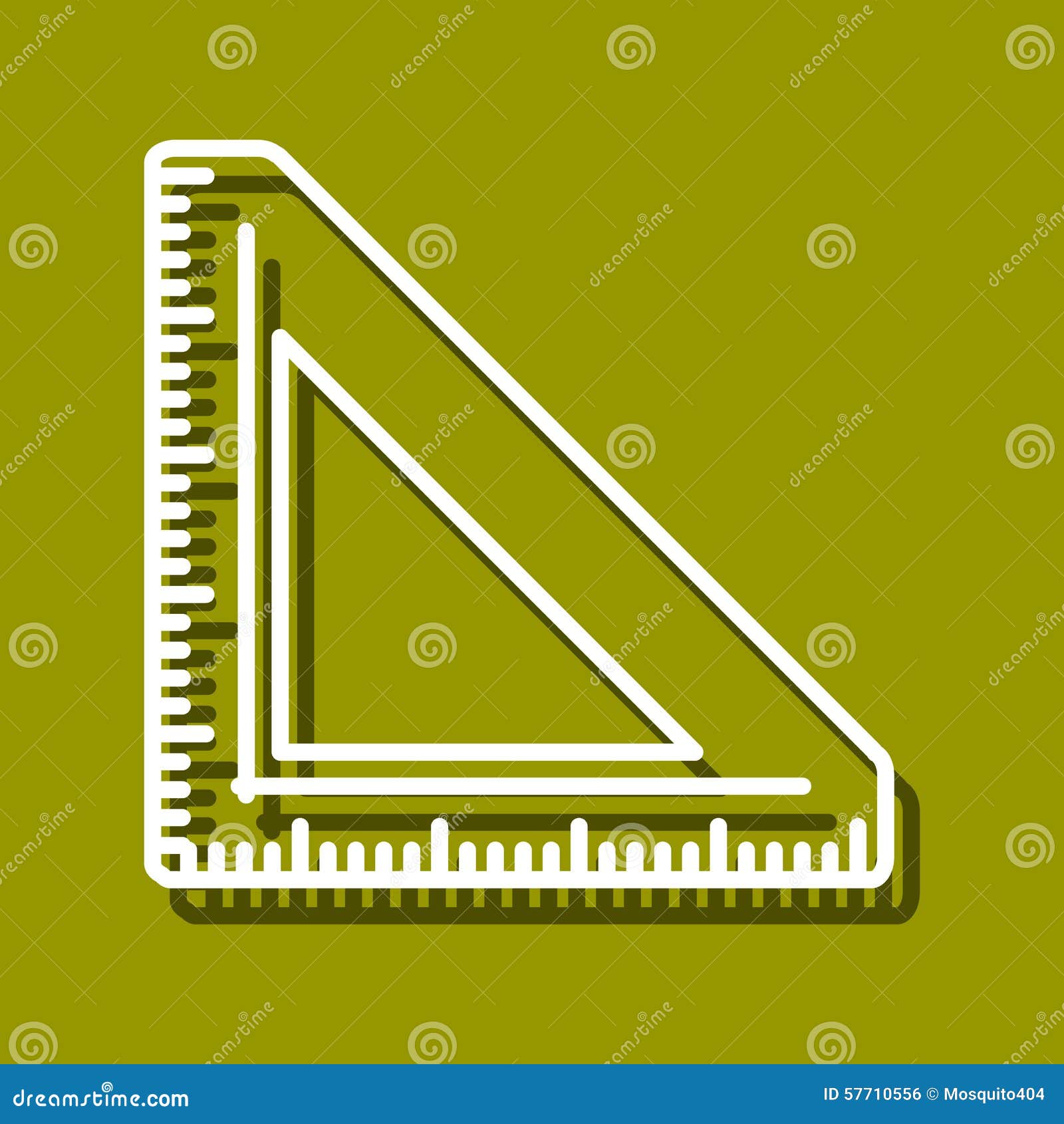 Triangular Ruler stock vector. Illustration of flat, outline - 57710556