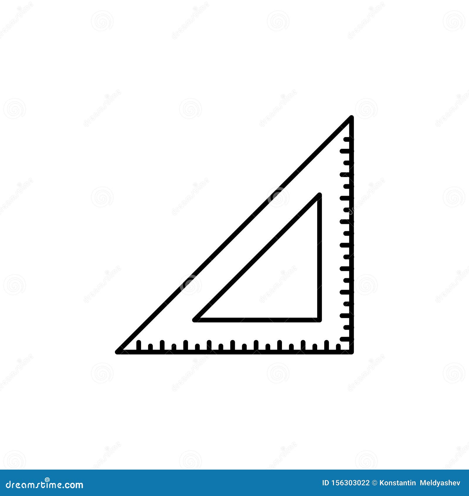 Triangular Ruler Outline Icon. Simple Vector for UI and UX, Website or ...