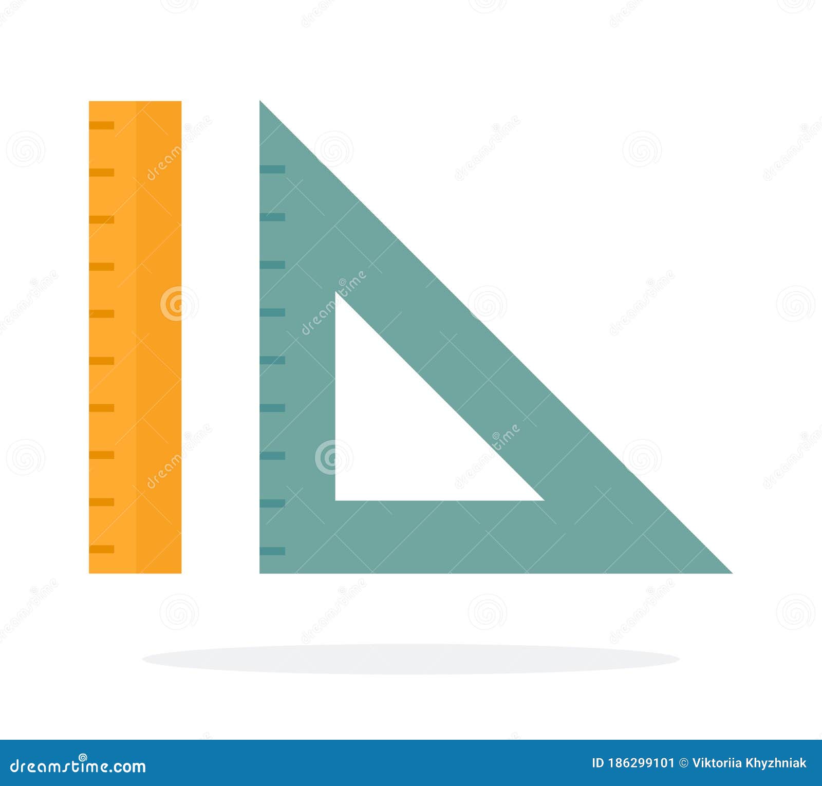 Set Triangular Ruler, Drawing Compass, Monitor With Graduation Cap ...