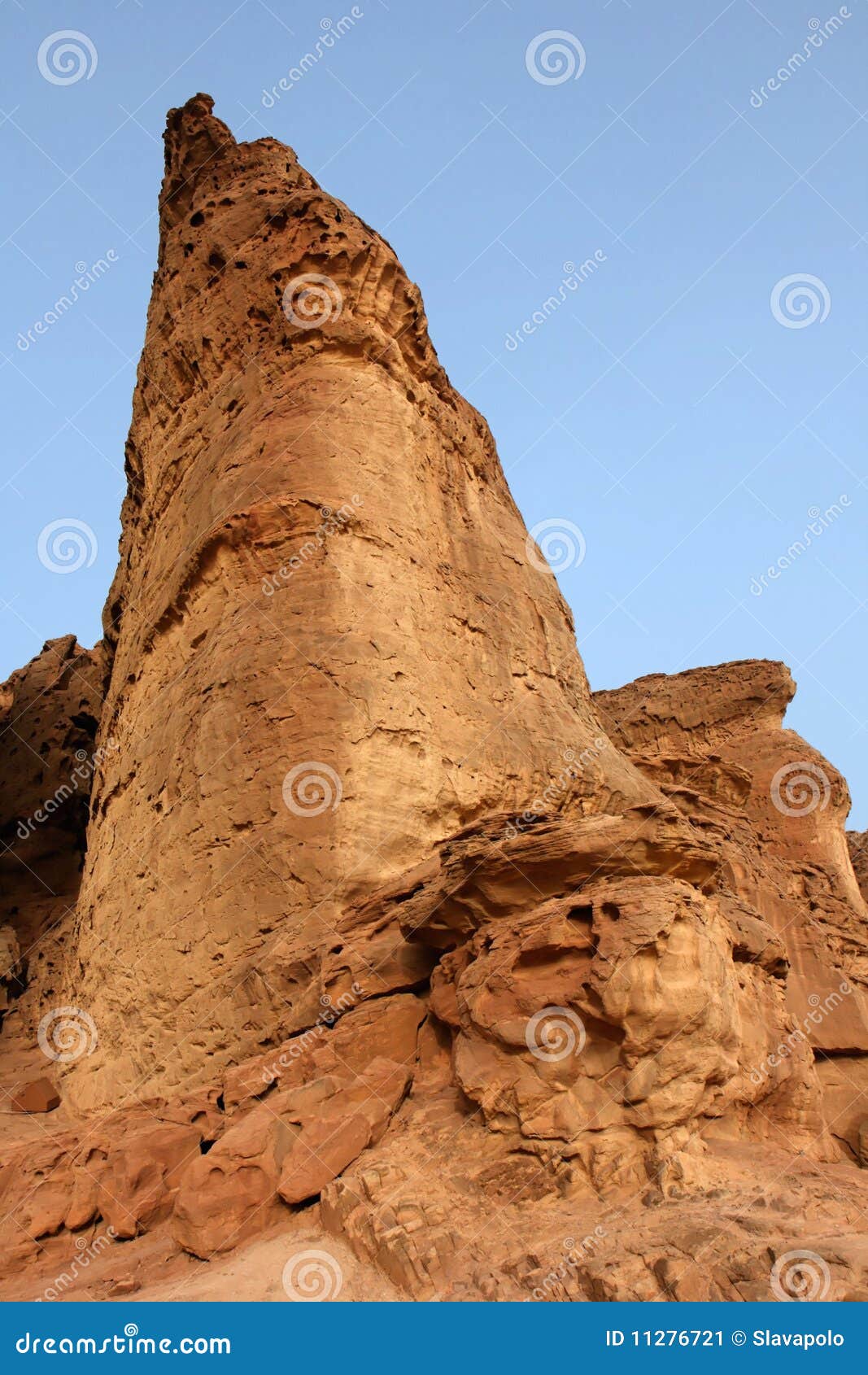 Triangular Sandstone Rock in the Desert Stock Image - Image of sharp ...