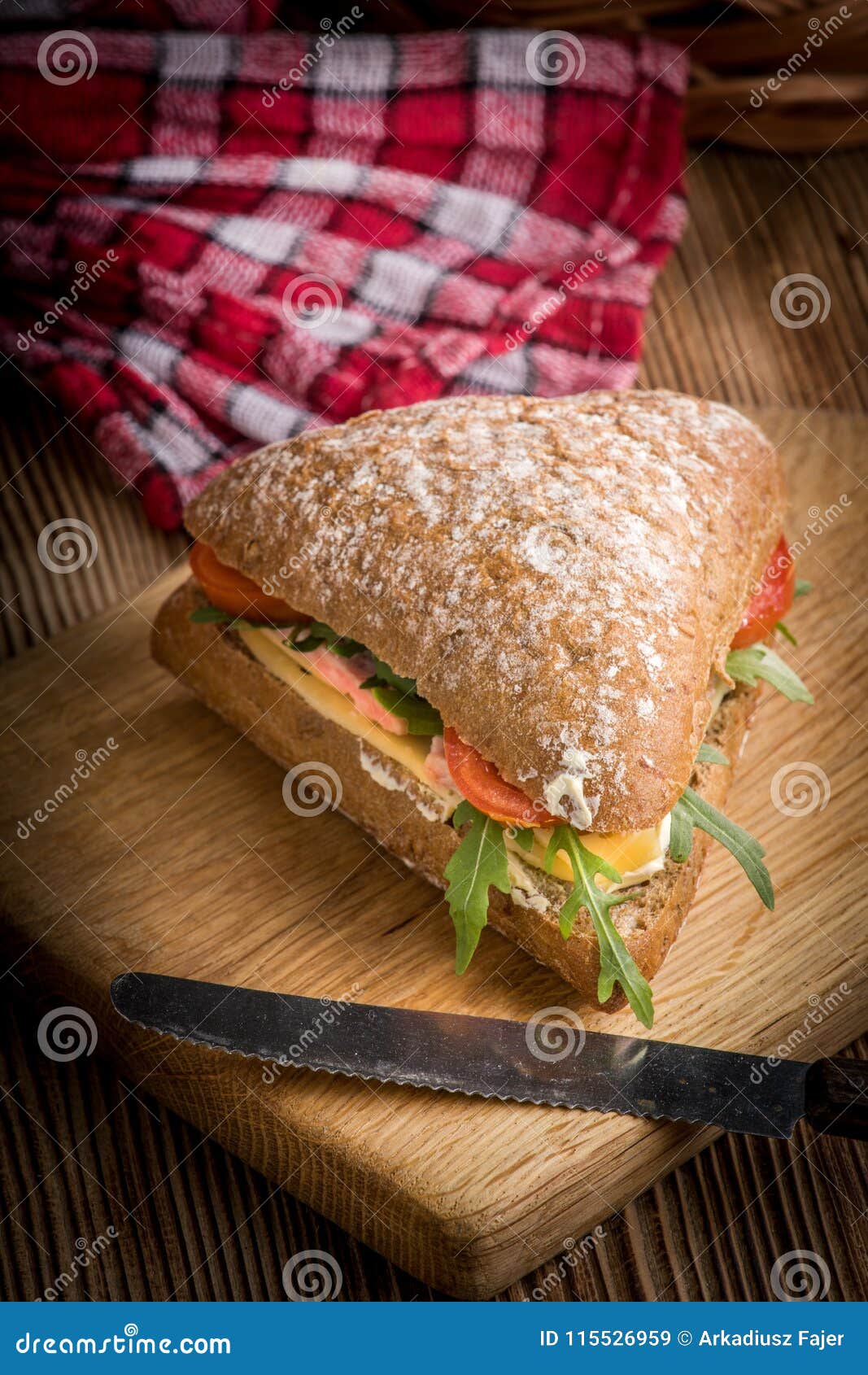 Triangular Sandwich with Cheese, Ham and Tomato. Stock Image - Image of ...