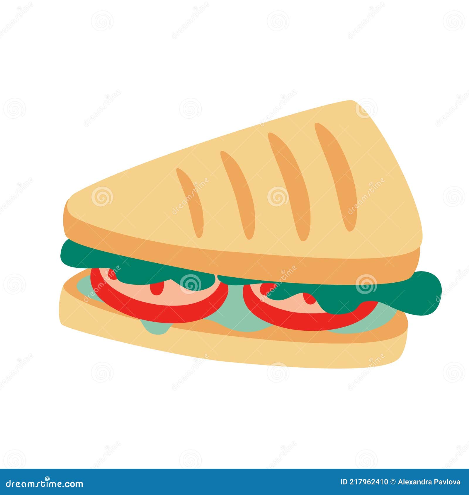 Triangular Sandwich with Lettuce, Tomatoes and Cheese. Sandwich, School ...