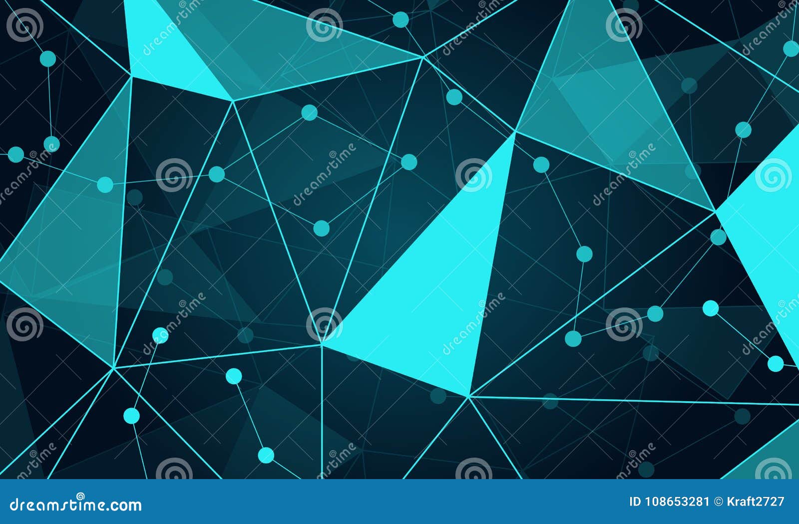 Triangular Sci-Fi Background Stock Vector - Illustration of blue, grid ...