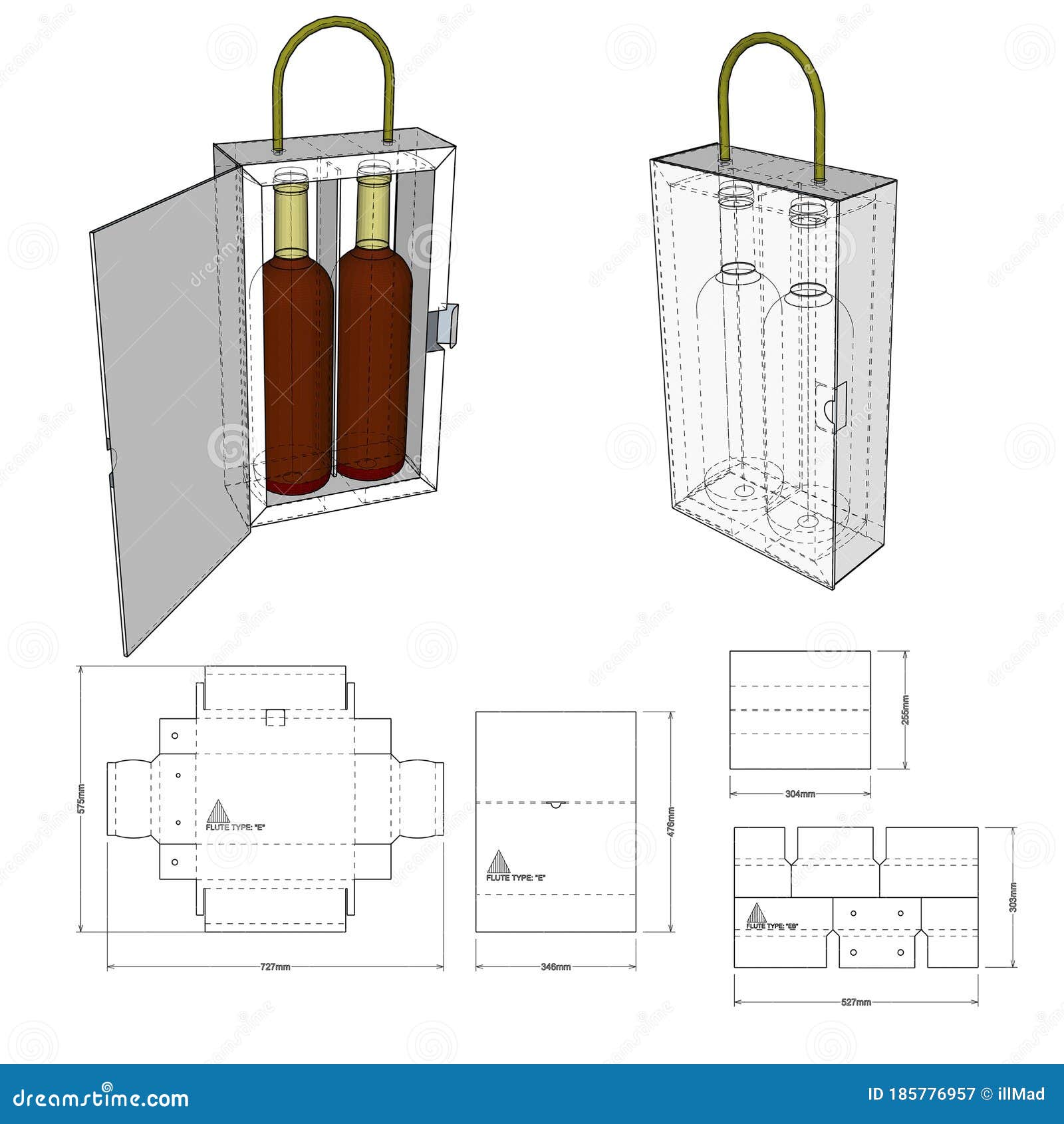 Triangular Self Assembly Packaging And Die-cut Pattern. Cartoon Vector ...