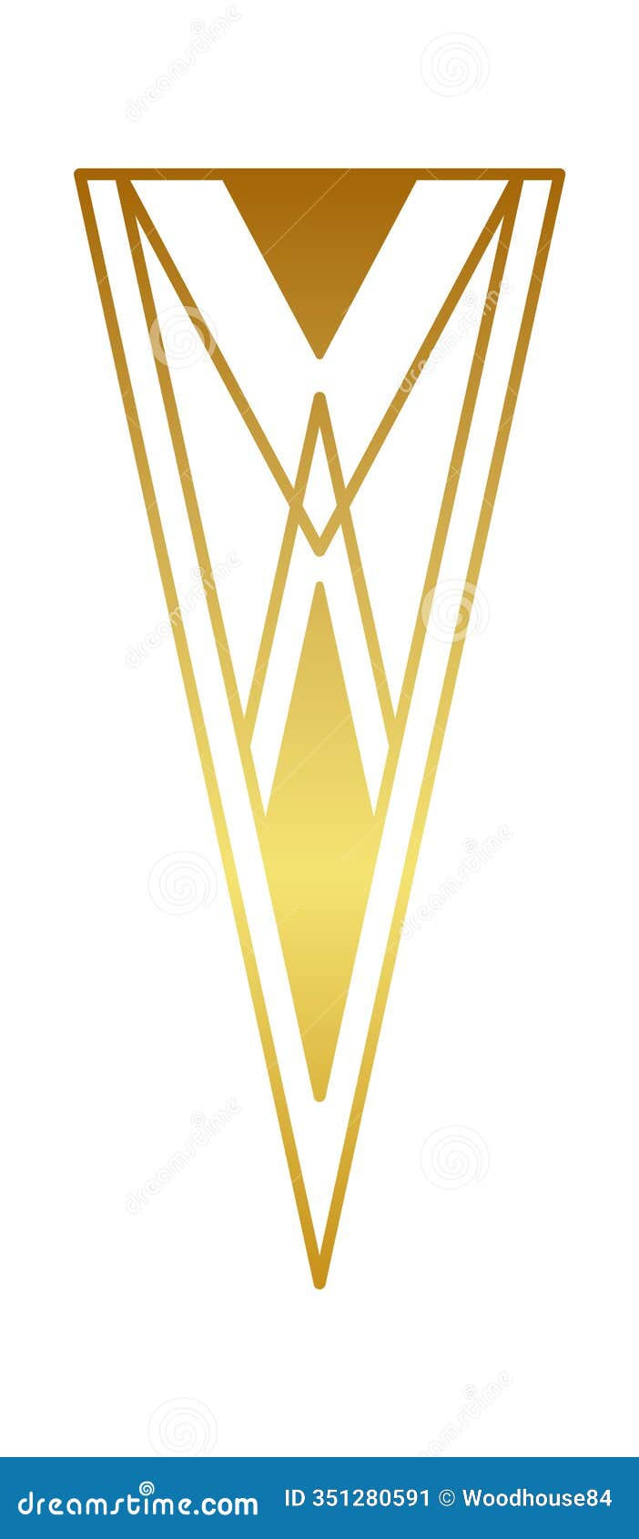Triangular Shape Art Deco Divider Stock Vector - Illustration of ...