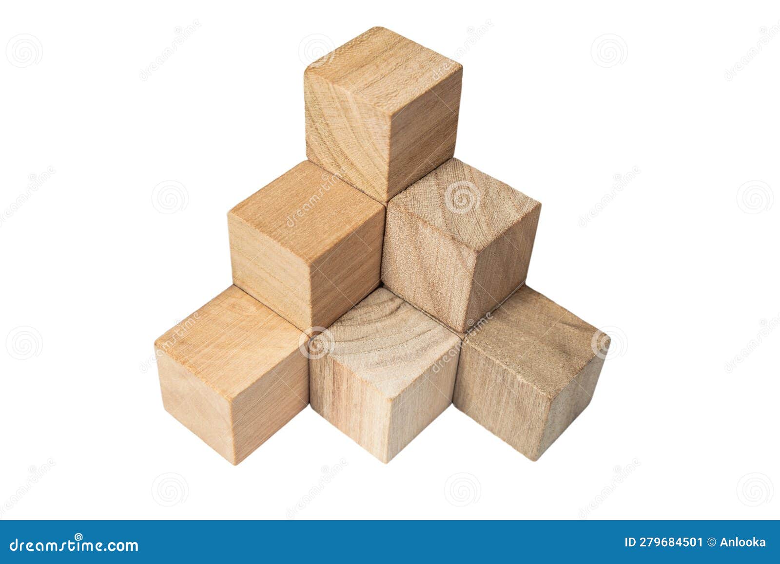 Triangular Shape Made of Wooden Cubes Stock Image - Image of cracked ...